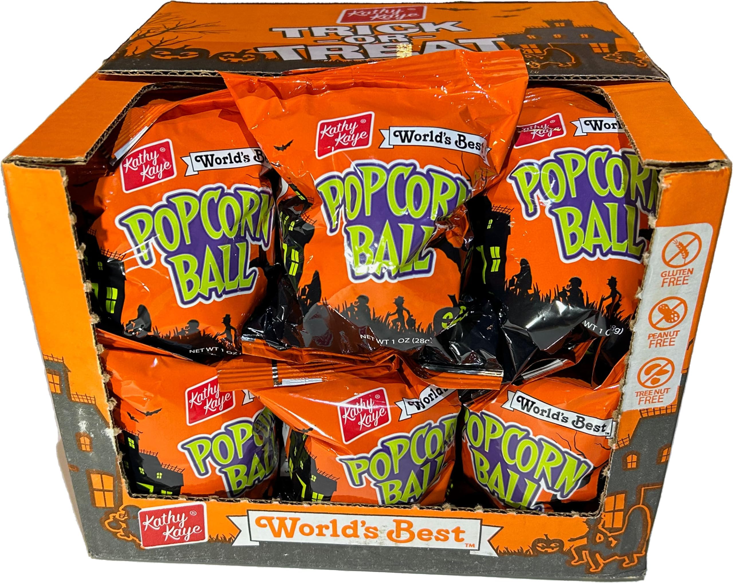 Amazon.com: Kathy Kaye Halloween Popcorn Balls, Bulk Individually ...
