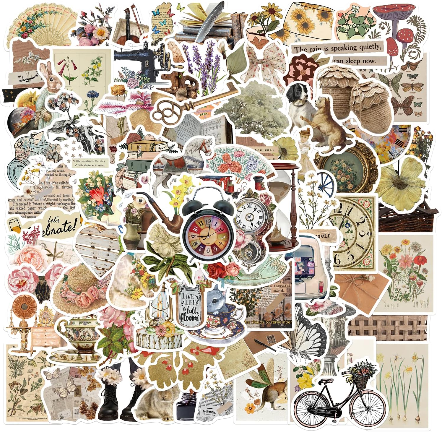 150Pcs Vintage Stickers for Water Bottles,Retro Vinyl Aesthetic Vsco ...