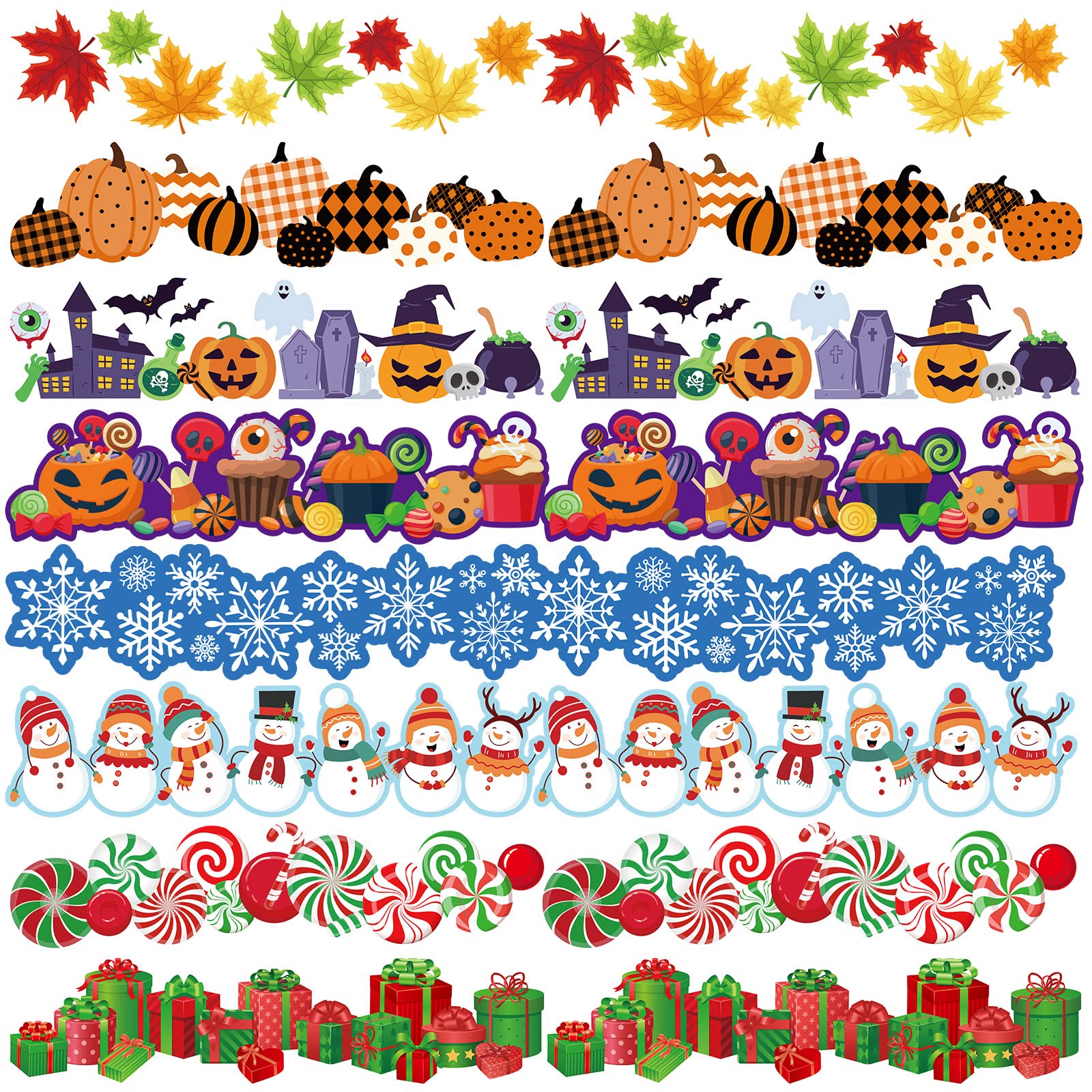 Snapklik.com : 88 Pcs Seasonal Bulletin Board Borders Stickers 86 Ft ...