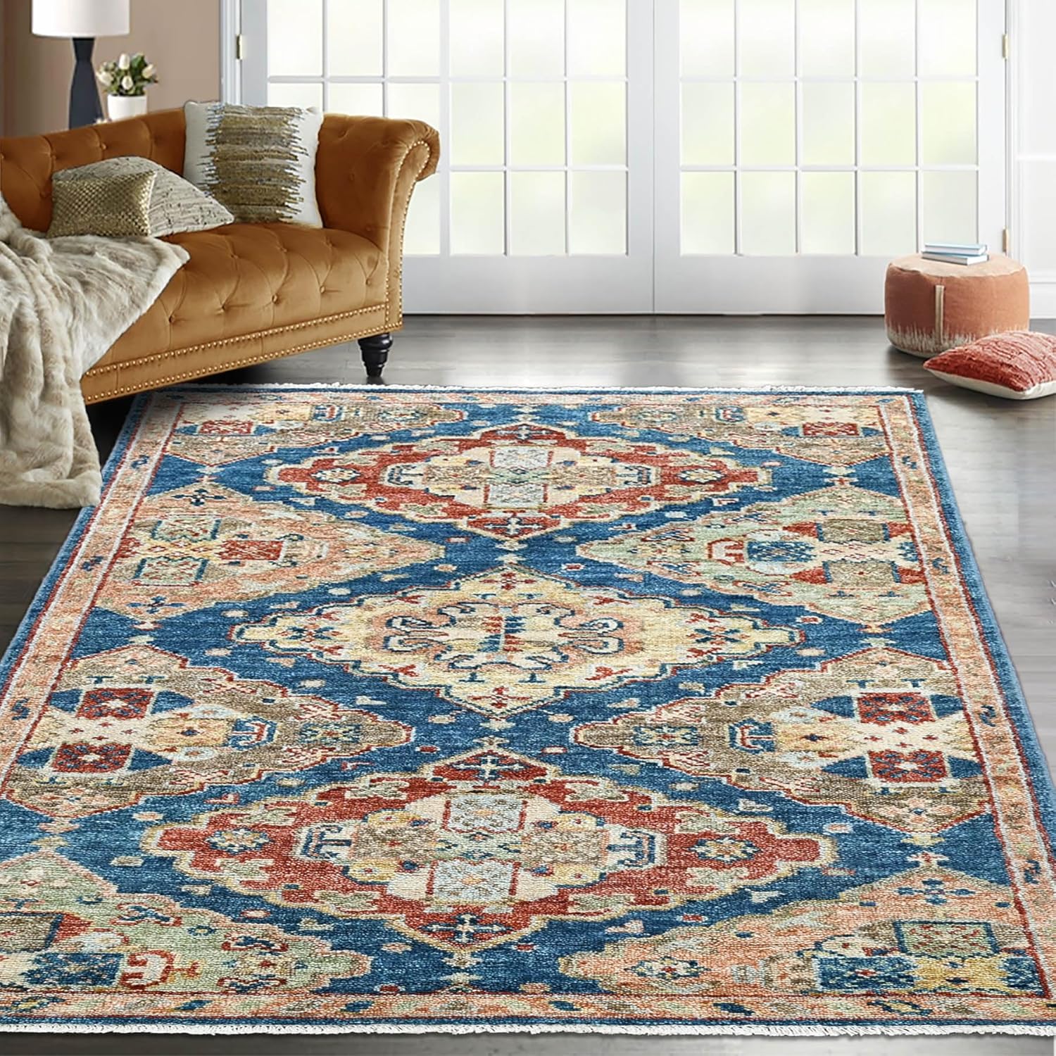 Amazon.com: 5x7 Hand Knotted Indo Oushak 100% Wool Arts & Crafts ...