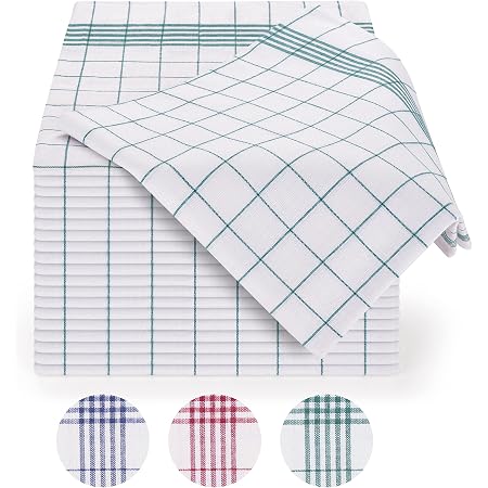 Amago - 100 Percent Cotton Tea Towels (Pack of 10), 50 x 70 cm - Red ...