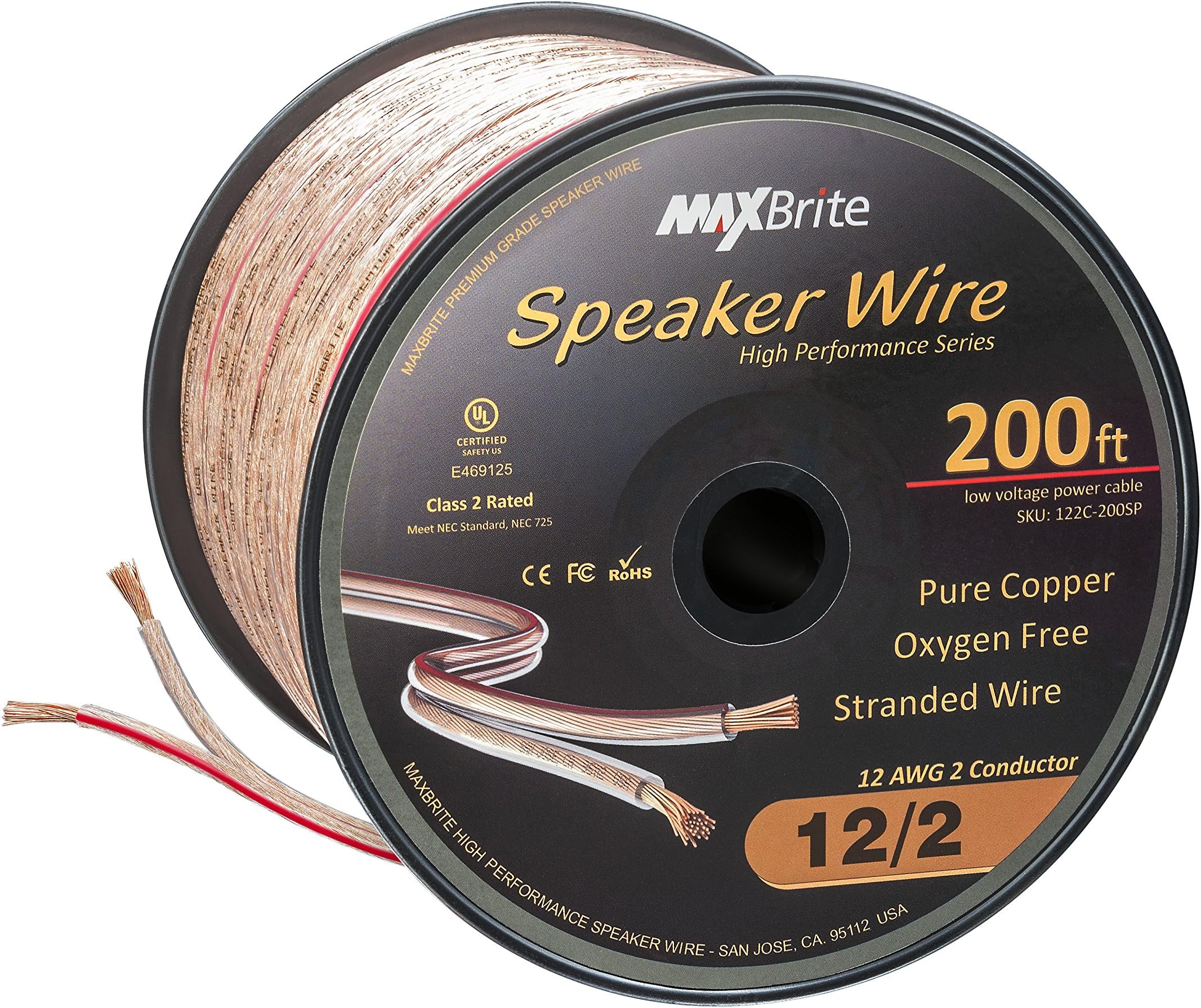 Amazon.com: Monoprice Speaker Wire - 99.9% Oxygen-Free Pure Bare Copper ...