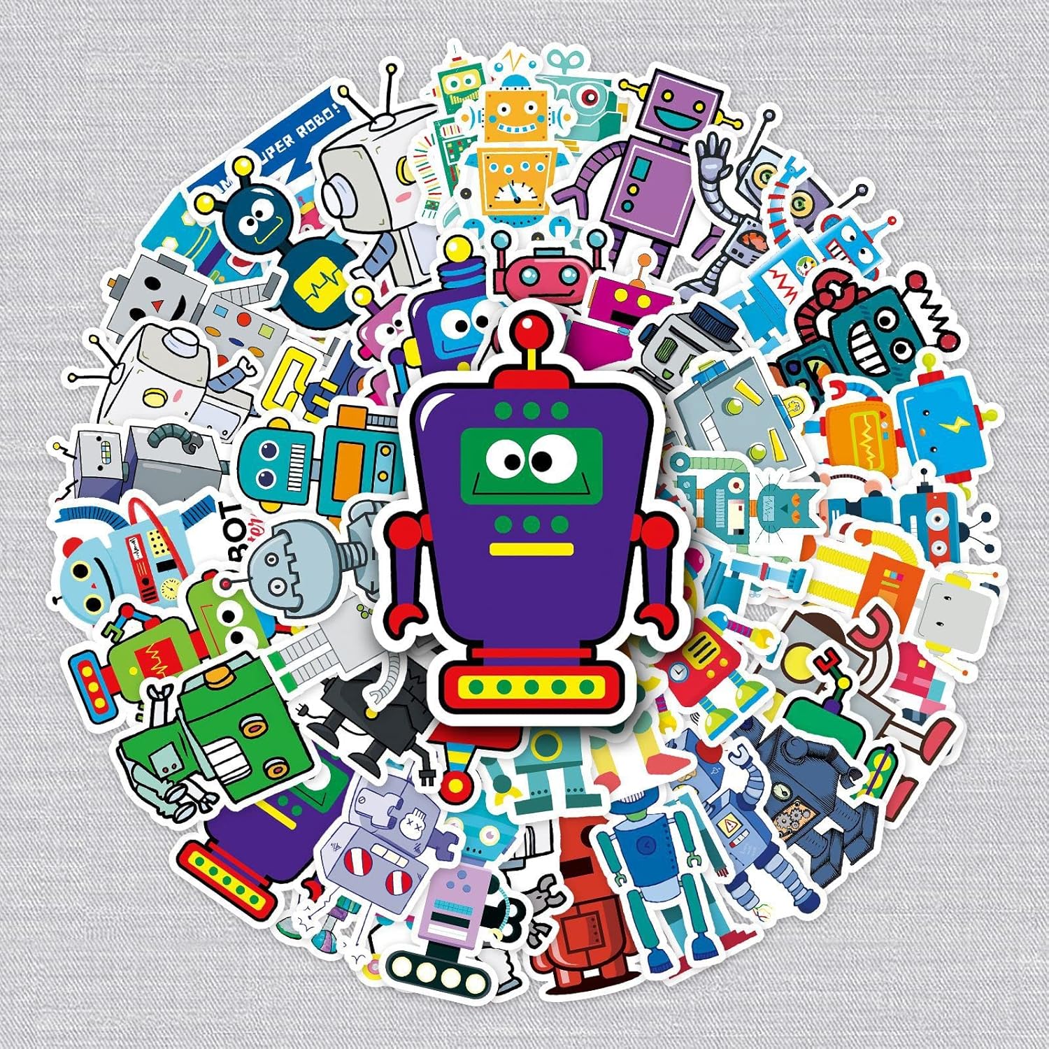 LYunMu 50 Pcs Robots Stickers for Kids Teens Adults Boys Girls Gift ...