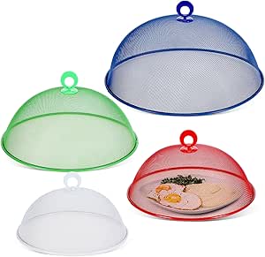 Amazon.com | Baderke 4 Pcs Metal Mesh Food Cover 14'' 12'' 11'' 10'' Outdoor Picnic Food Net ...