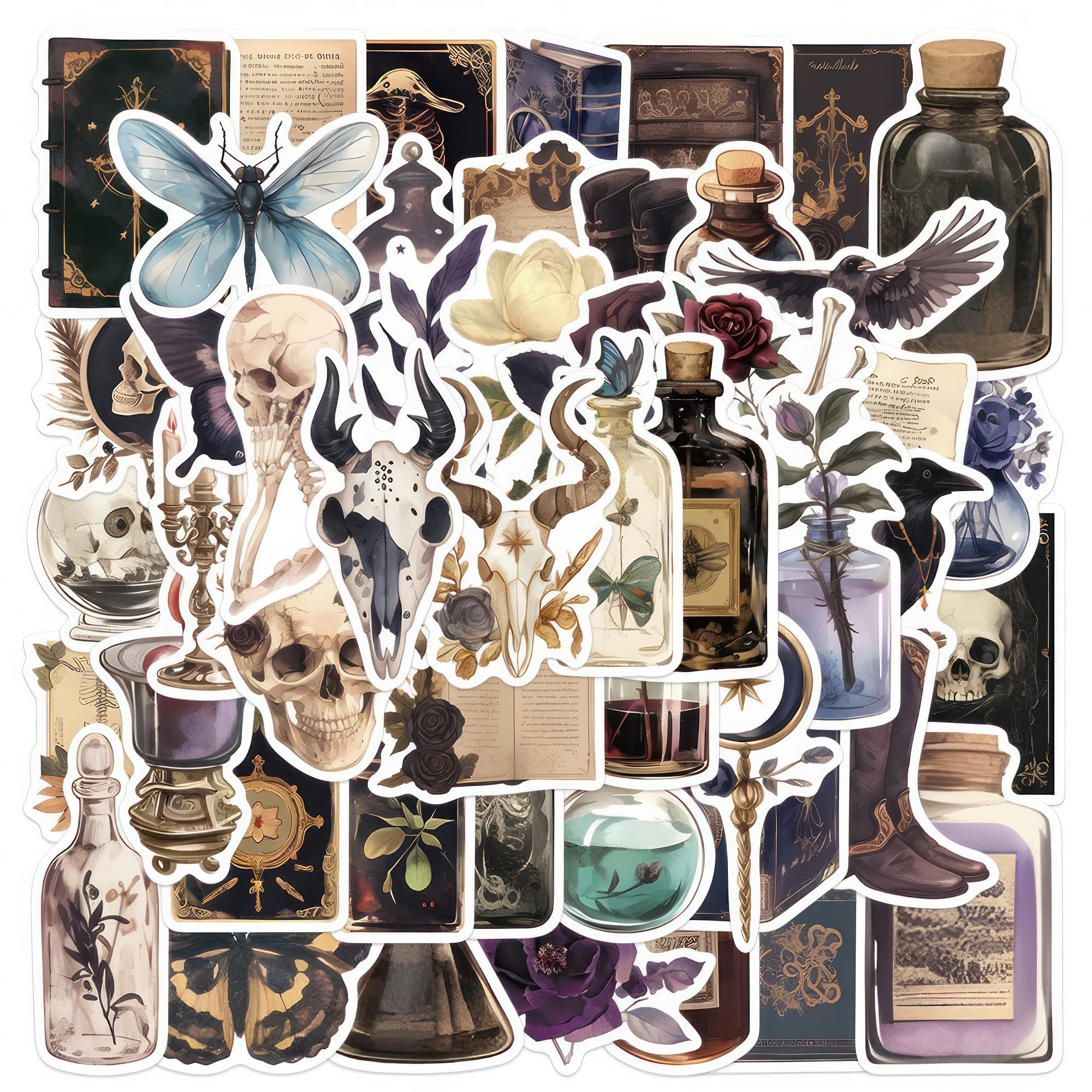 Amazon.com: Dark Academia Stickers 50 Pcs Witchcraft Supplies Vintage ...