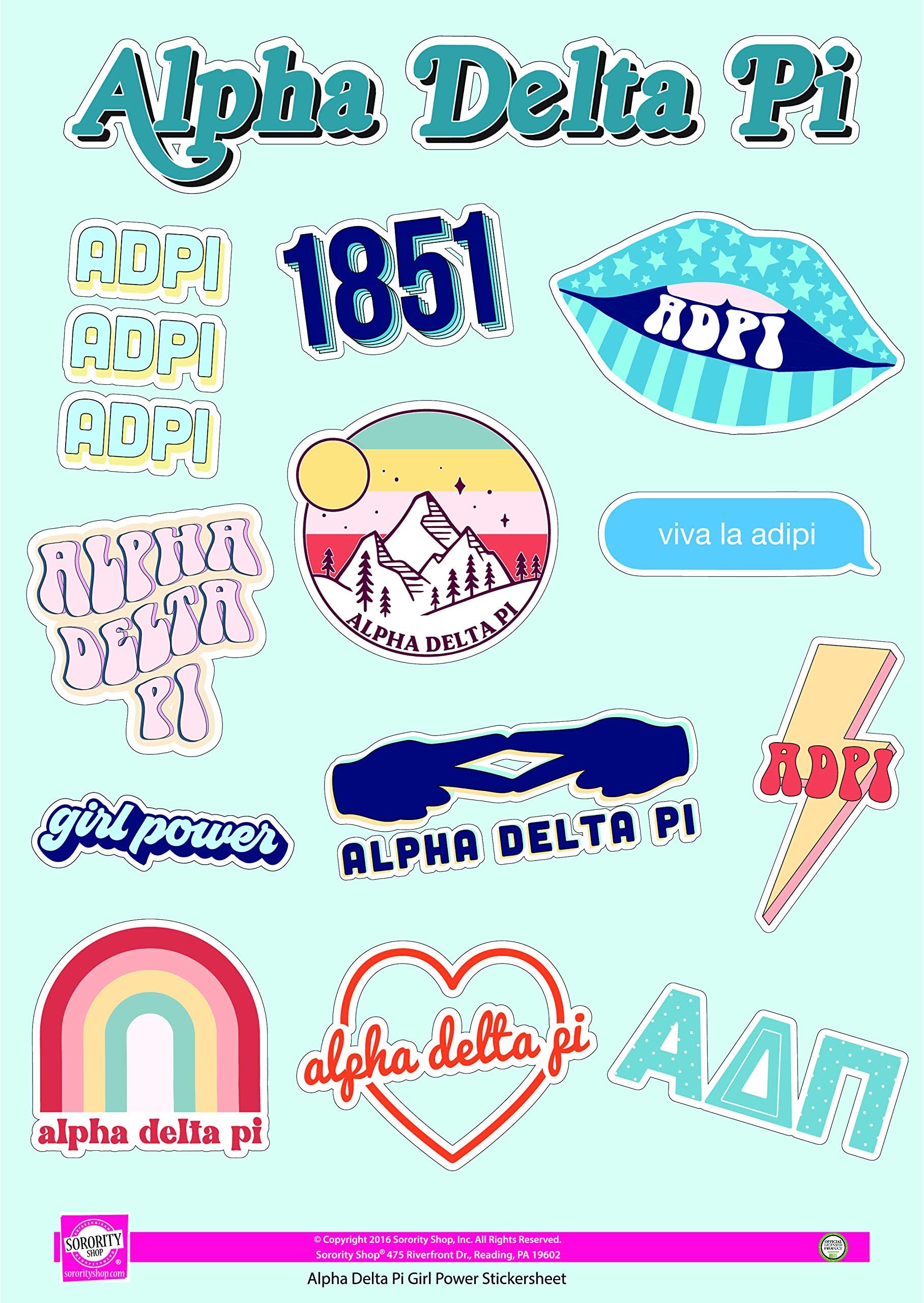 Amazon.com: Alpha Delta Pi Sticker Sheet - Western Design Vinyl ...