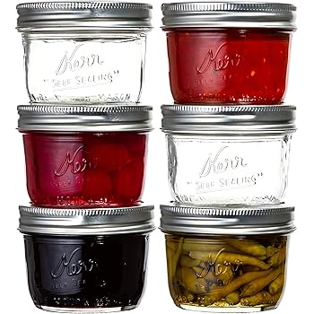 Amazon.com: Kerr Wide Mouth Half-Pint Glass Mason Jars 8-Ounces with ...