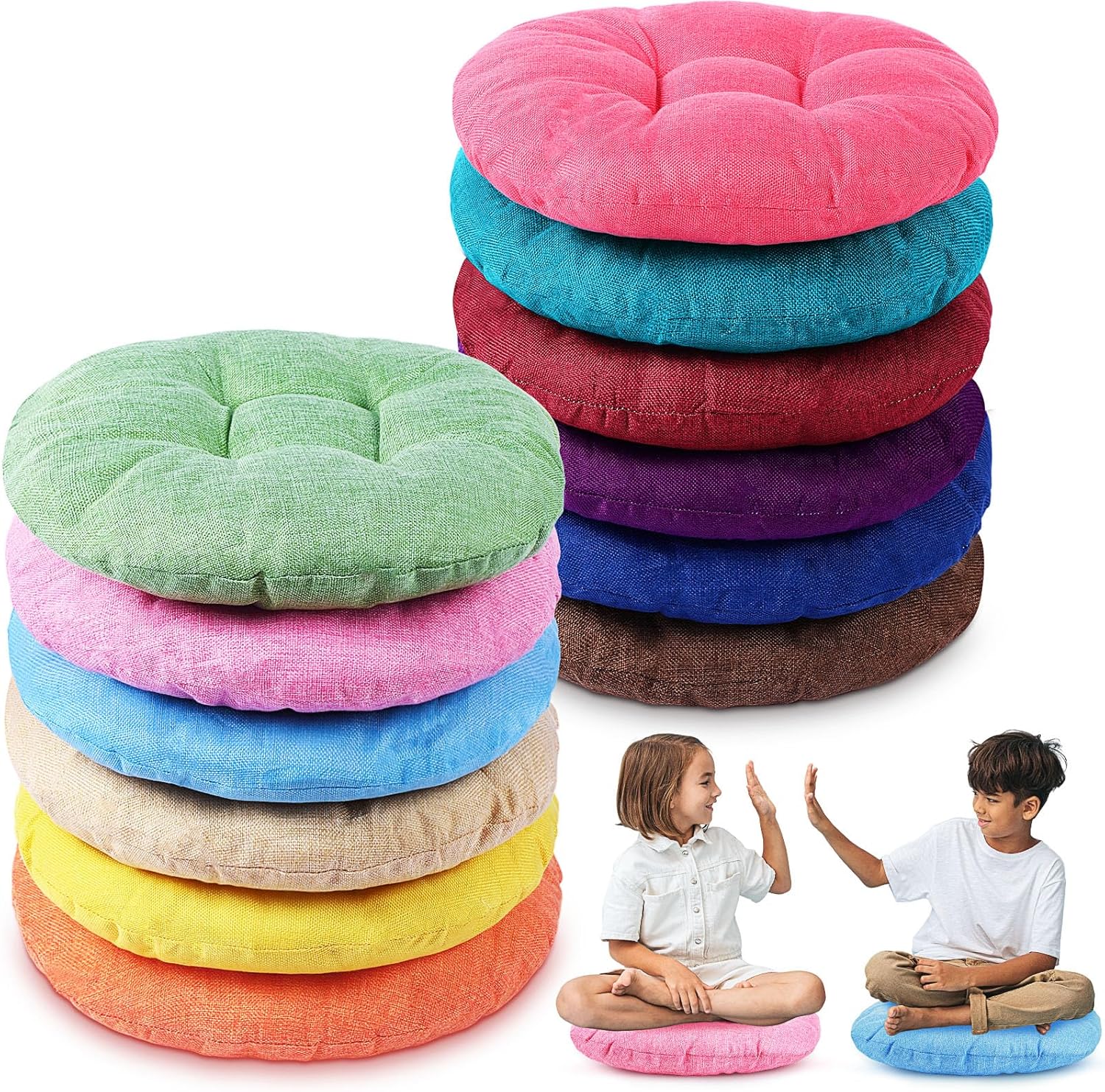 Amazon.com: Fumete 12 Pcs 16 Inch Round Floor Cushions for Kids and ...