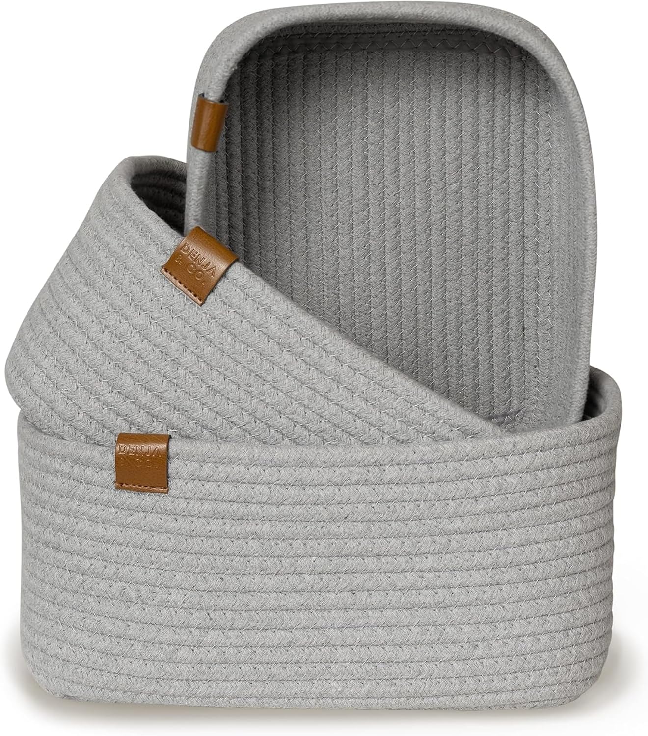 Amazon.com: DENJA & CO Decorative Storage Basket Organiser Set of 3 ...