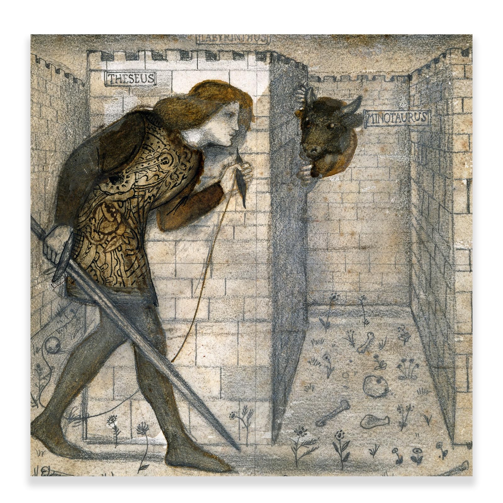 Theseus Vs Minotaur Art