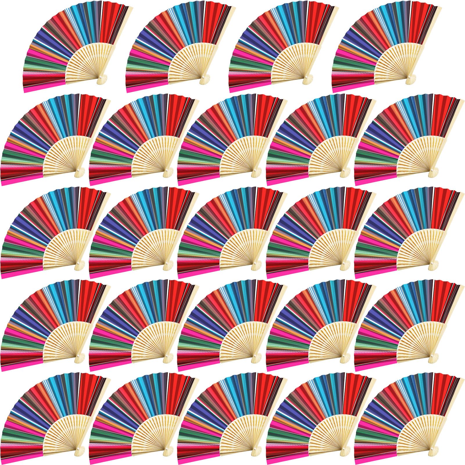 Amazon.com: Resurhang 24 Pcs Cinco De Mayo Mexican Folding Hand Fan ...