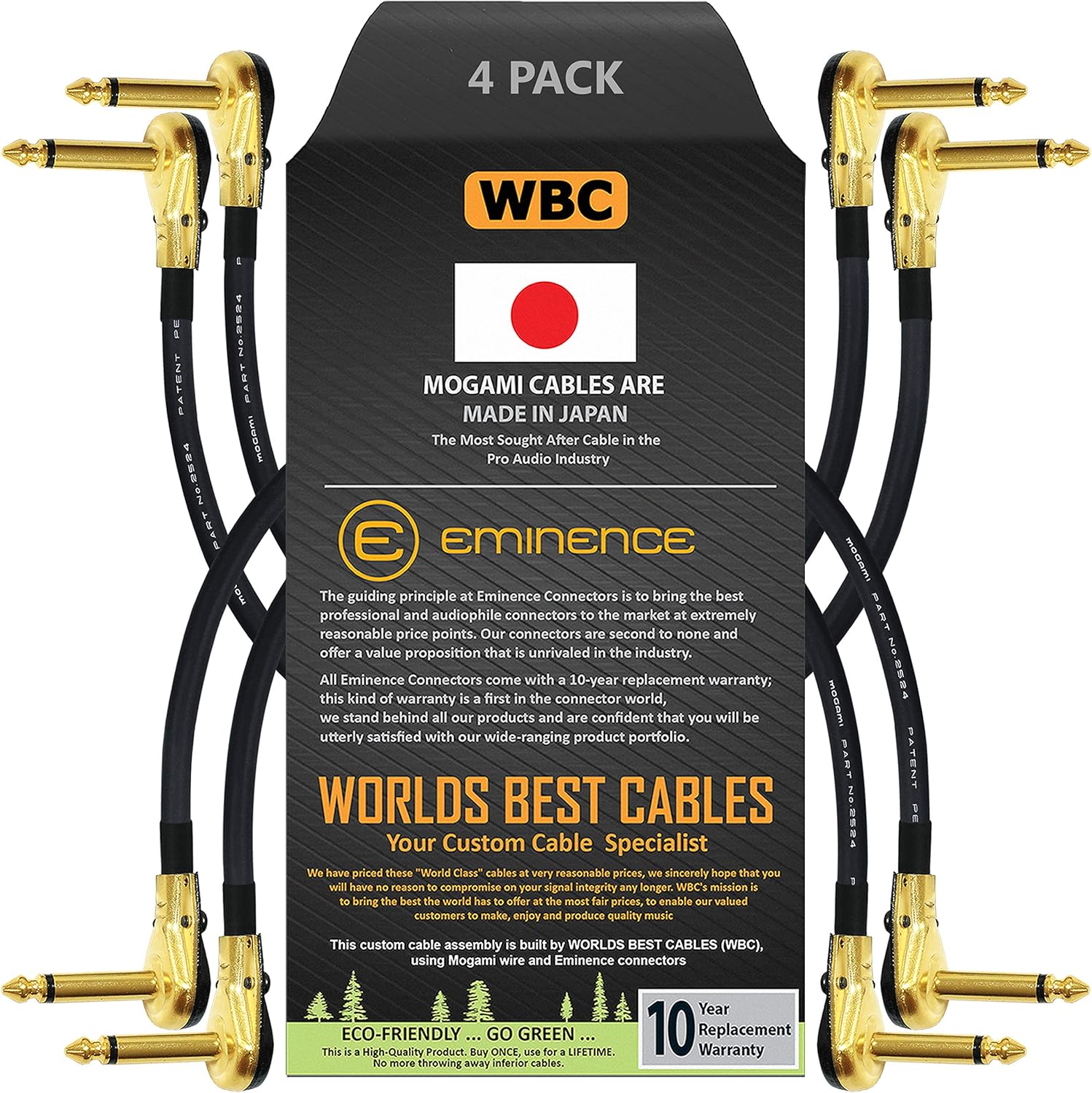 4 Units - Mogami 2524 - 6 Inch - Guitar Bass Effects Instrument, Patch ...