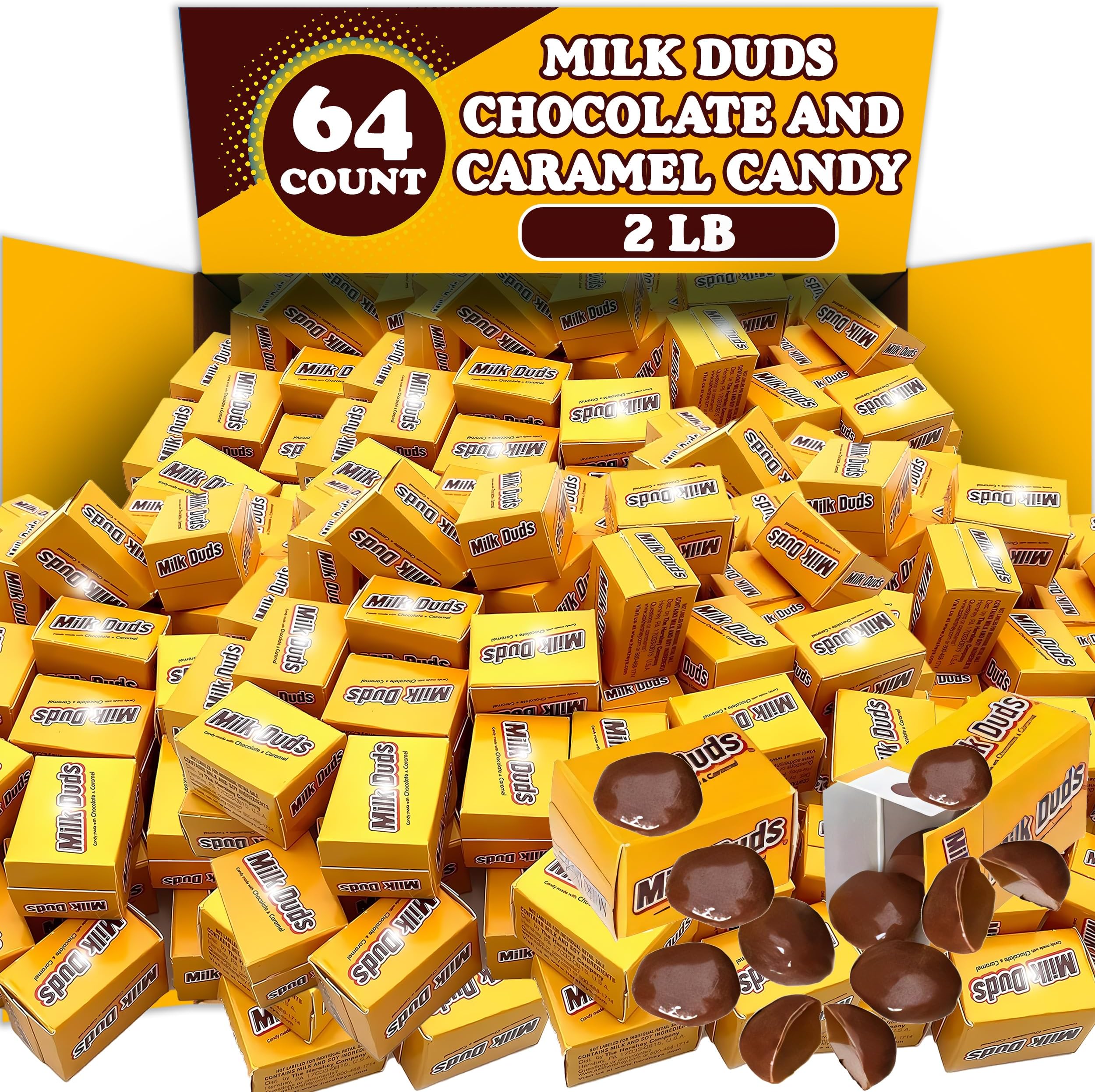 Amazon.com: Milk dud Chocolate and Caramel Candy Boxes, 2 Lbs Bulk ...