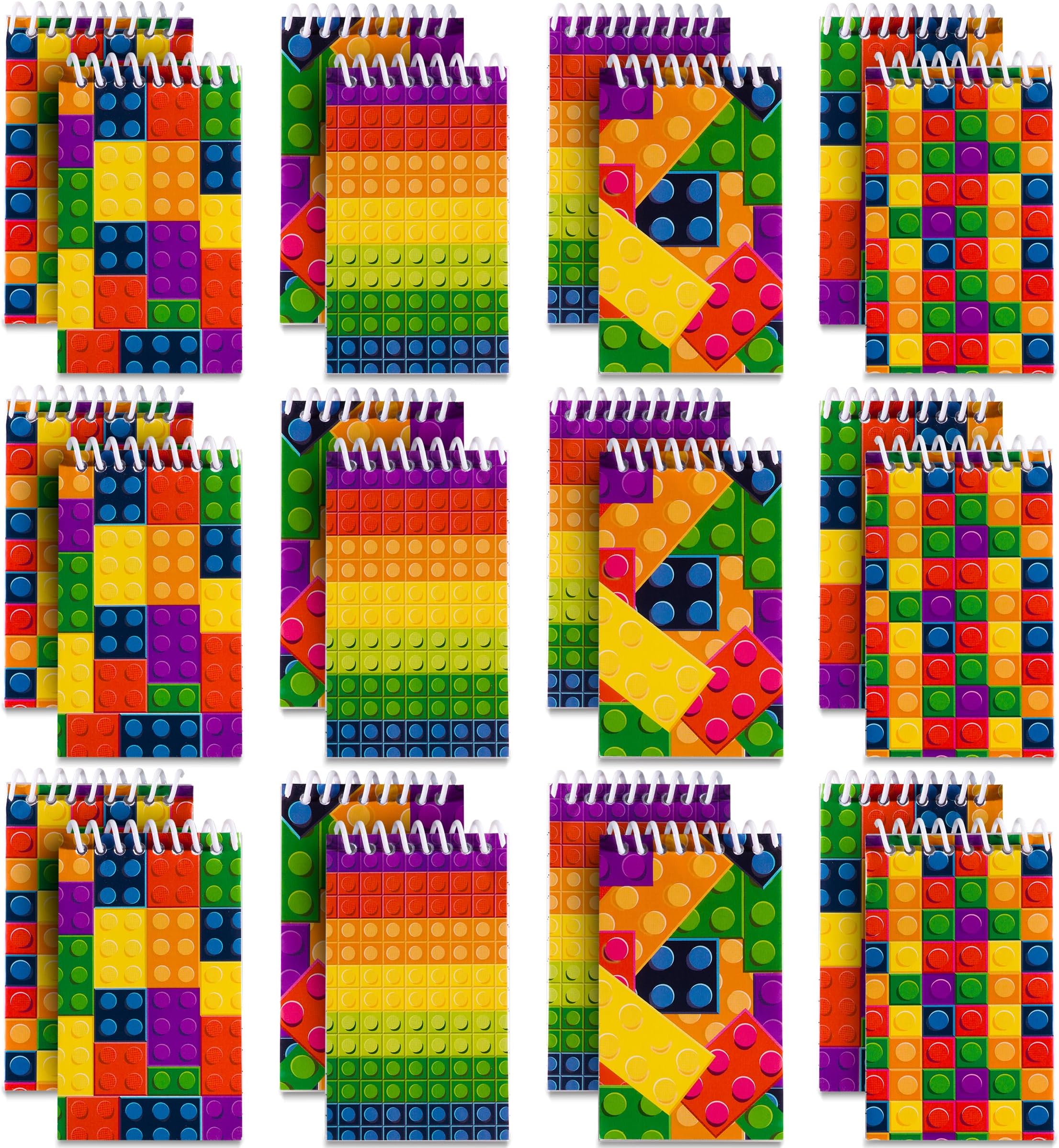 Amazon.com: Mini Building Block Notebooks (Bulk of 32) Spiral Notepads ...