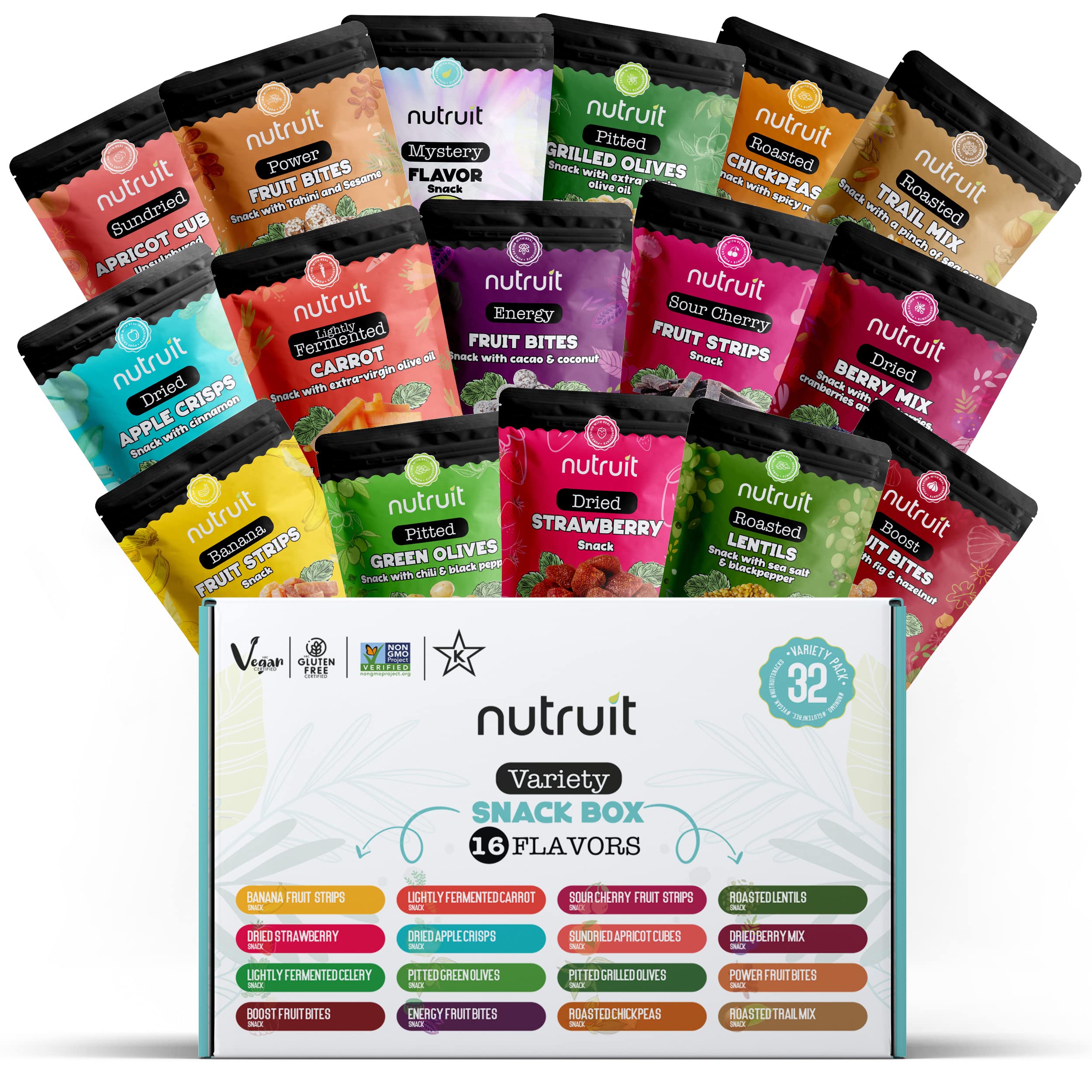 Buy Nutruit Gourmet y Snacks - 32 Pack Variety Snack Box - Vegan ...