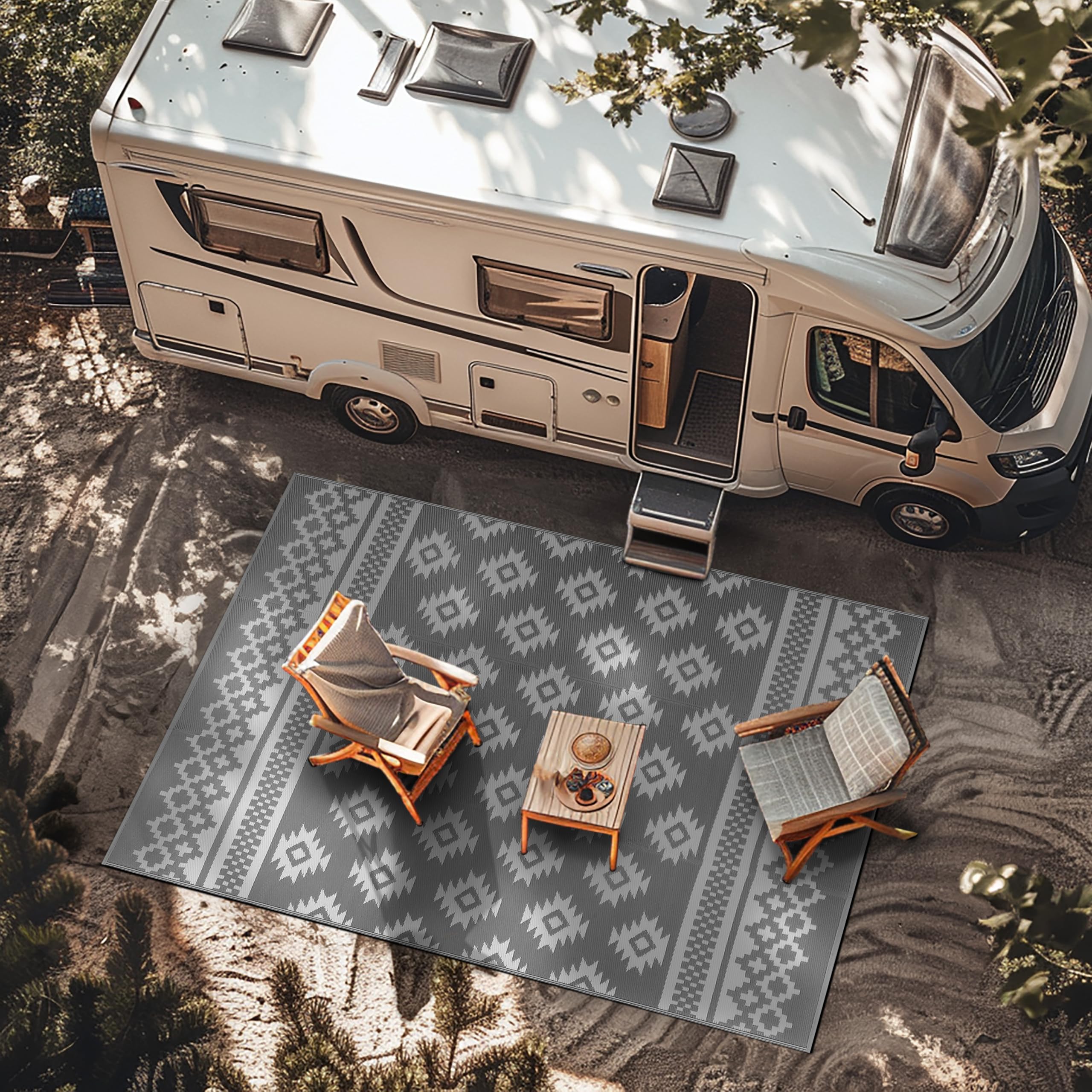 Green Decore Reversible Recycled Plastic Camping and Picnic Rugs ...