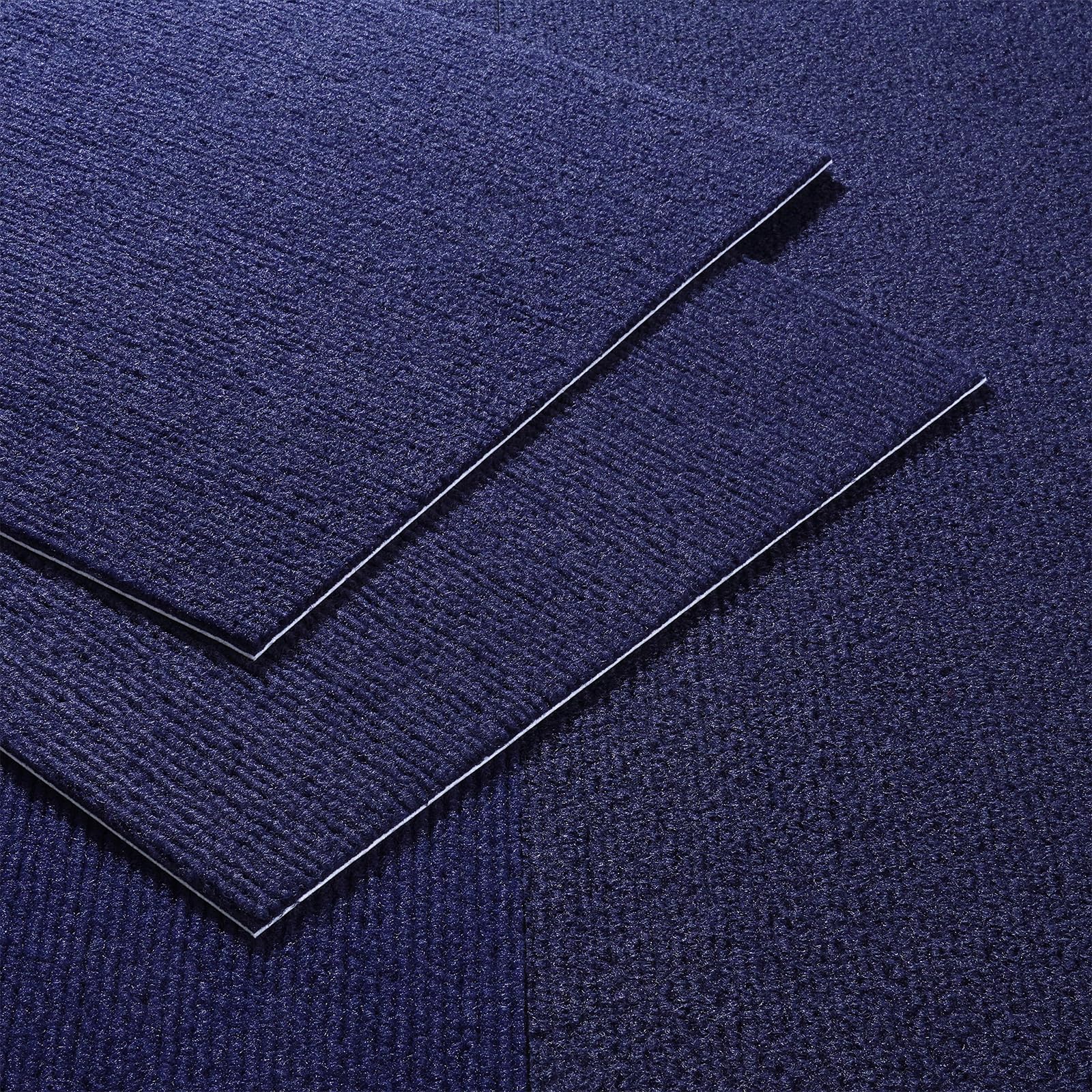 Decotalk Carpet Tiles Dark Blue Carpet Tiles Peel and Stick 15-Sheet ...