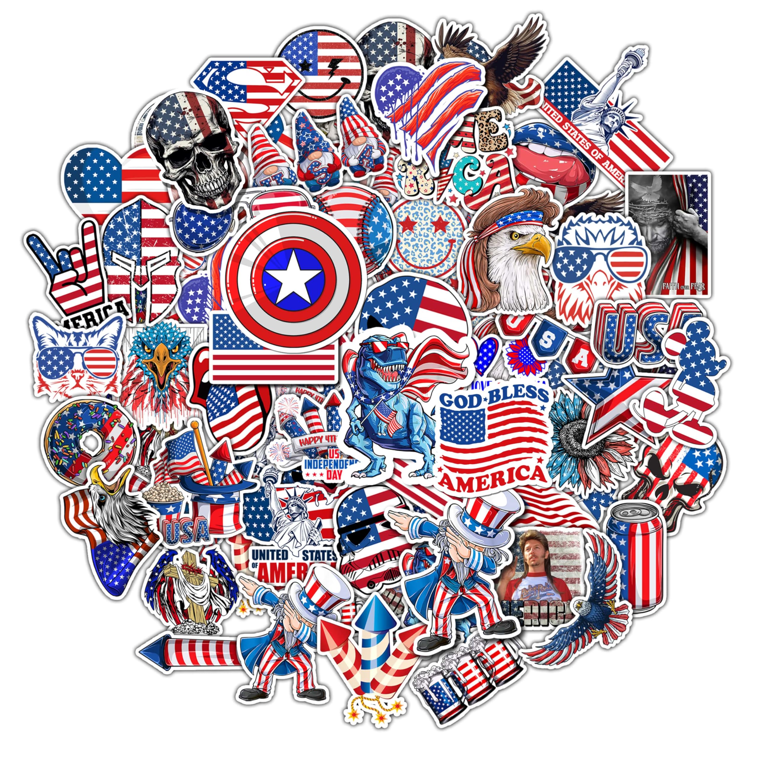 Amazon.com: BRUHHH! American Independence Day Sticker for Water Bottles ...