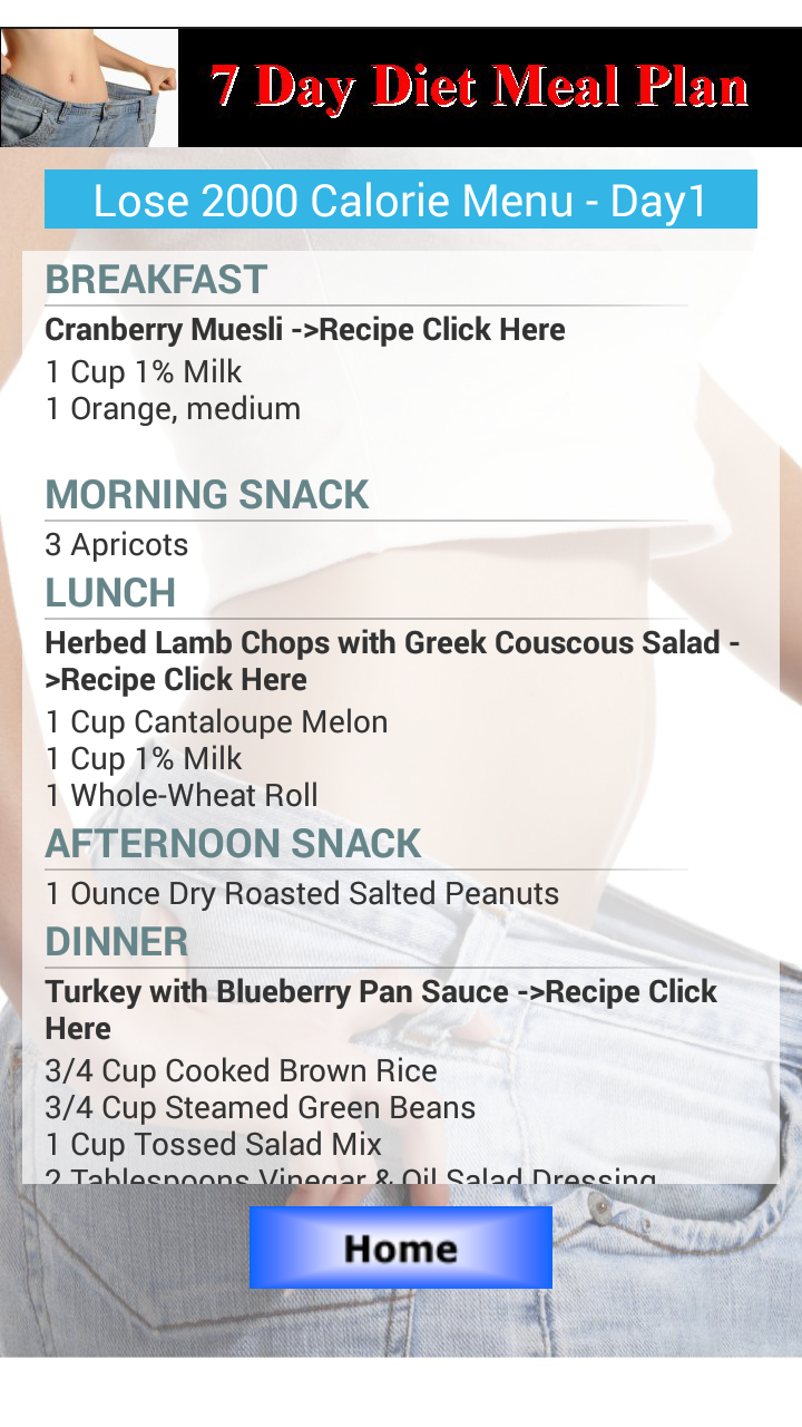 7 Day Diet Meal Plan Weight Loss - App on Amazon Appstore