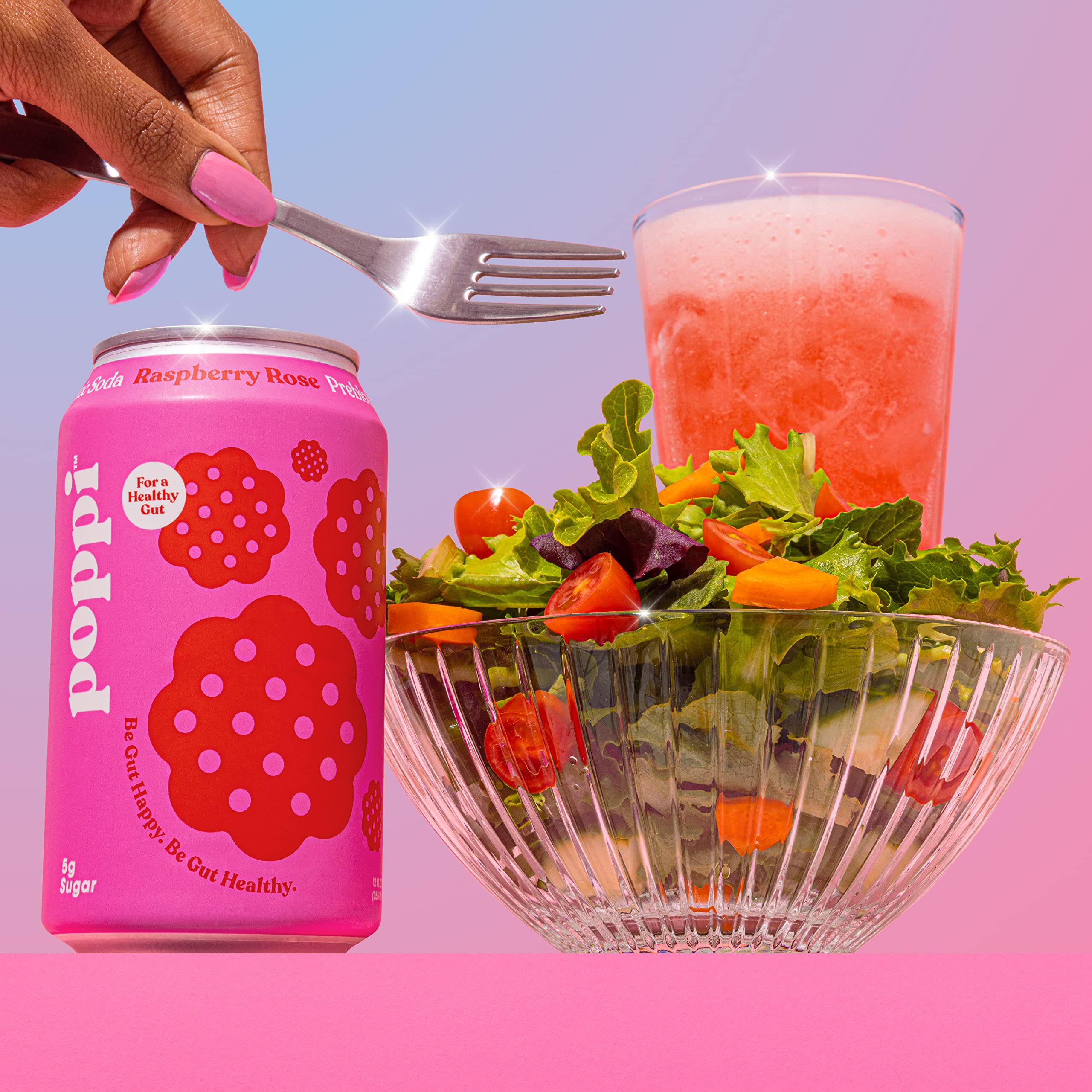 Snapklik.com : POPPI Sparkling Prebiotic Raspberry Rose Soda W/ Gut Health & Immunity Benefits ...
