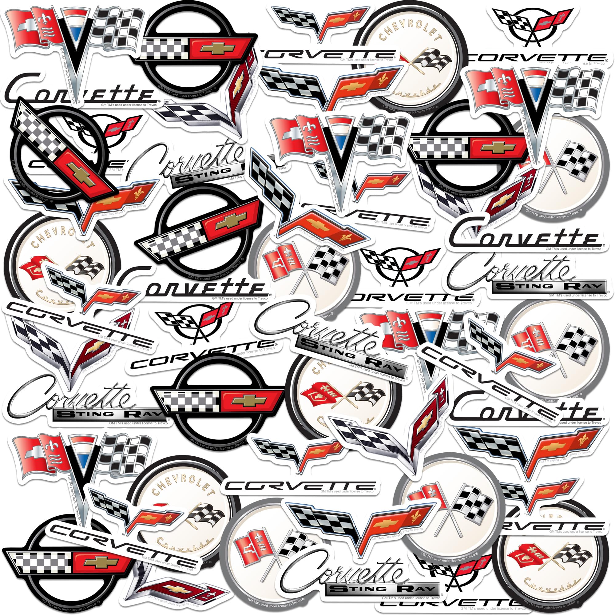Amazon.com: Chevrolet Corvette 50ct Vinyl Large Deluxe Stickers Variety ...