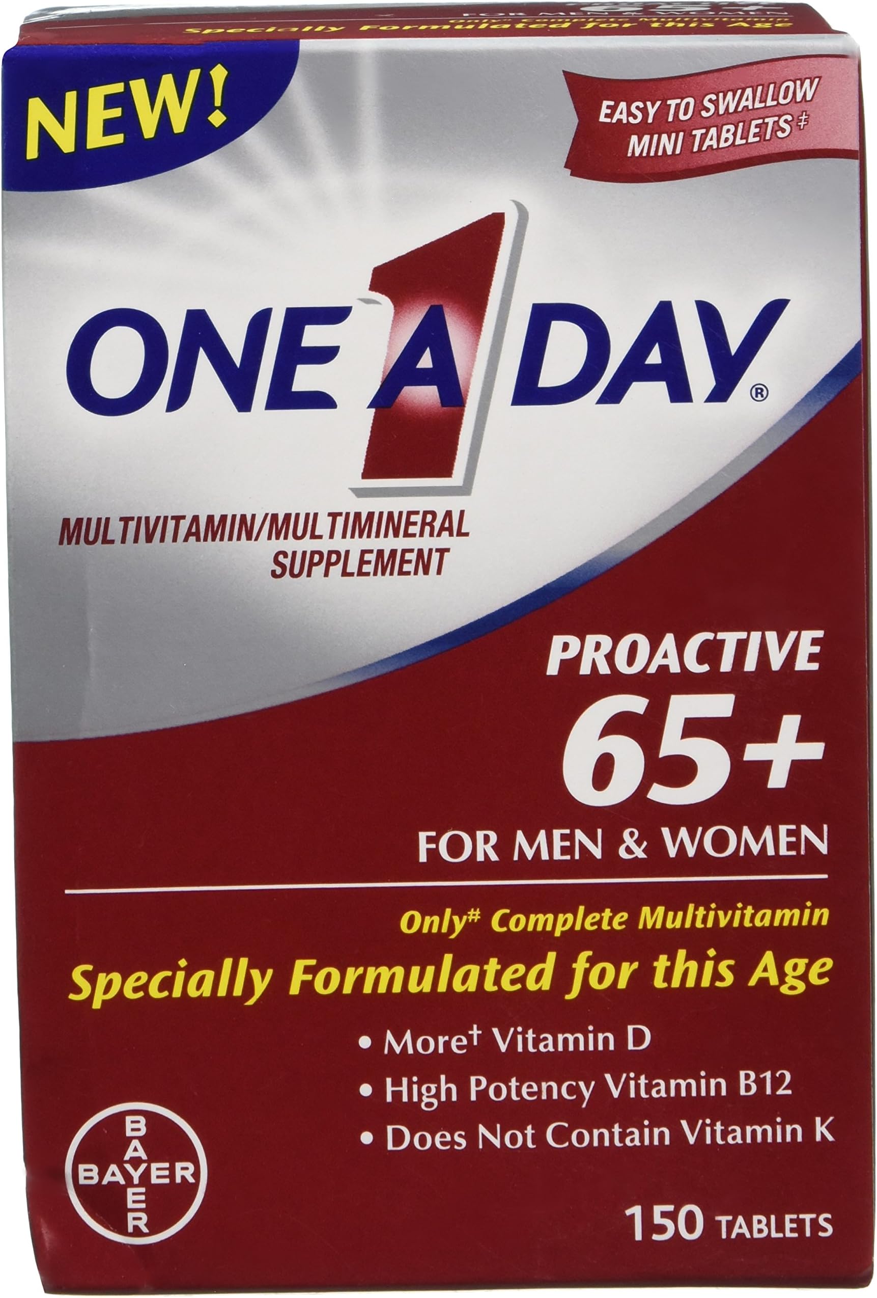 Amazon.com: One A Day Proactive 65 Plus Multivitamins, 150 Count ...
