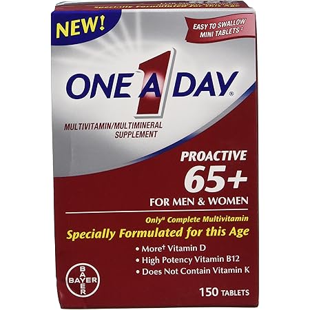 Amazon.com: One a Day Proactive 65 Plus Multivitamins for Men and Women, 150 Tablets (Pack of 2 ...