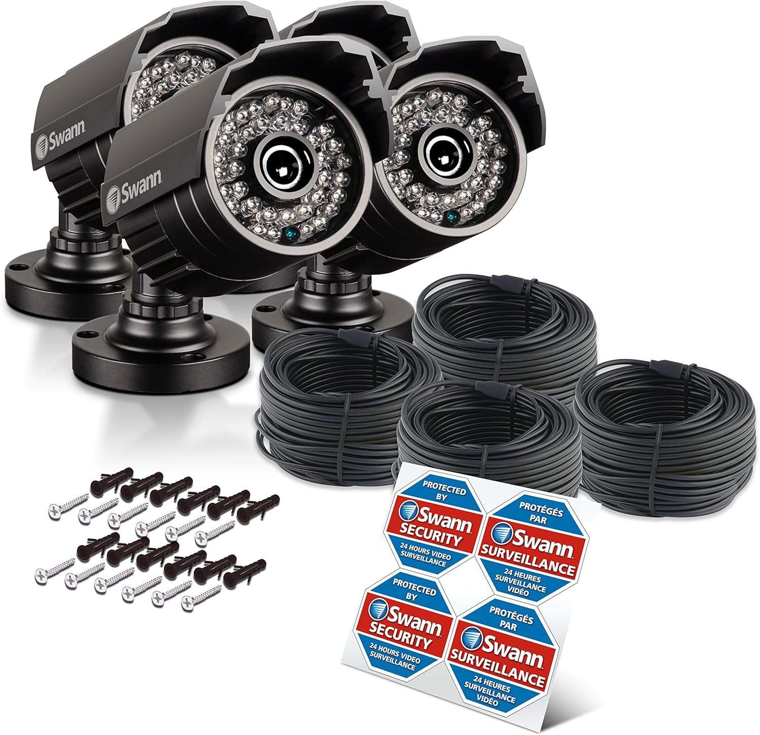 Amazon.com : Swann PRO-615 4 Camera Pack Plain Box 650TVL Add-on Bullet ...