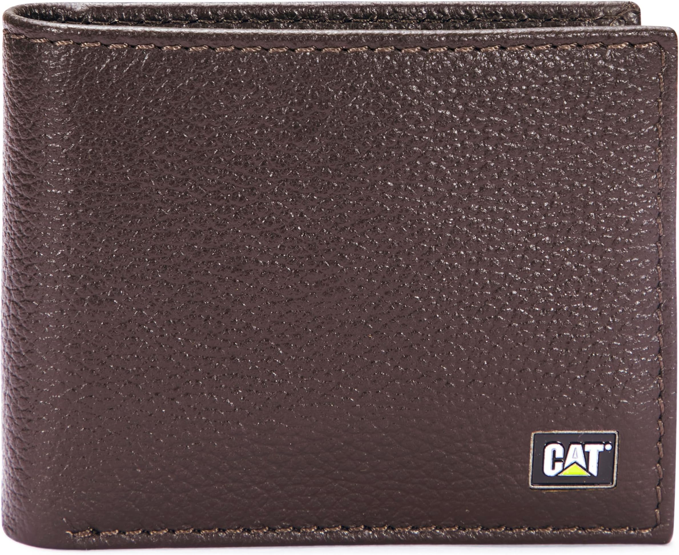 Caterpillar Men's Leather Bifold Wallet with ID Window, Men s Leather ...
