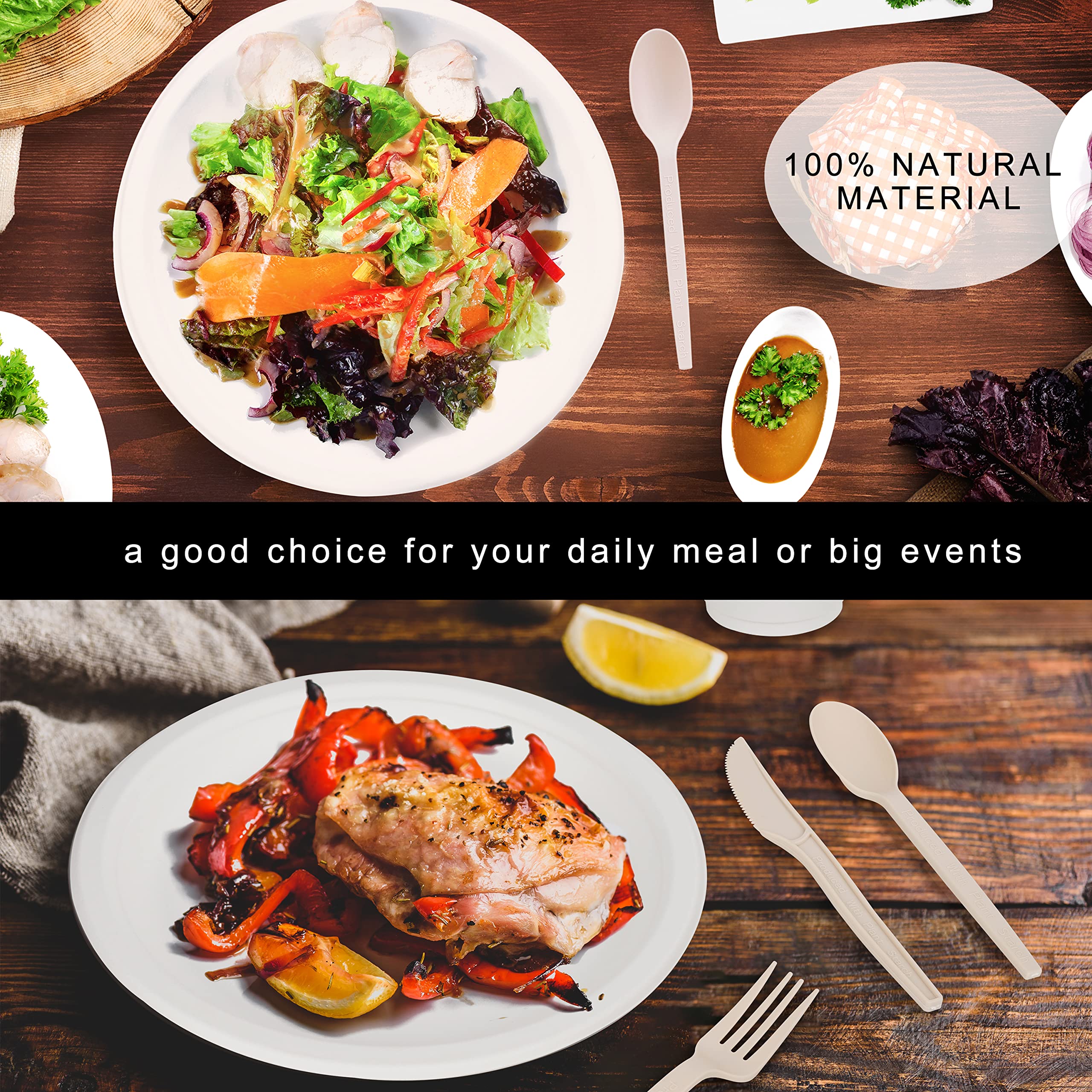 Snapklik.com : Compostable Paper Plates 150-Pack, Eco-Friendly ...