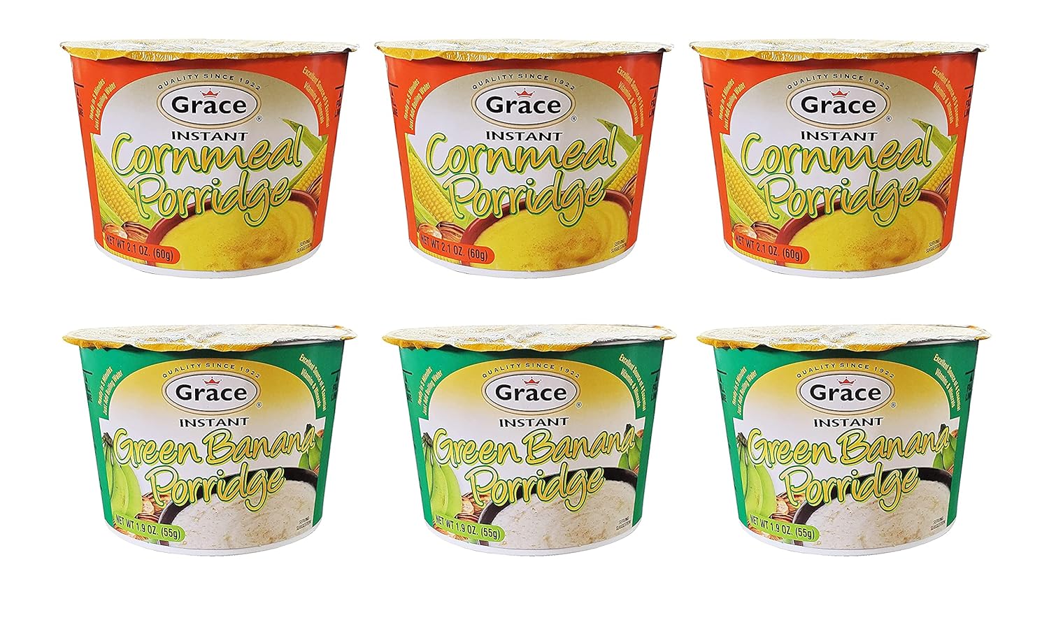 Amazon.com: Grace Cornmeal & Green Banana Instant Porridge 6 Pack ...
