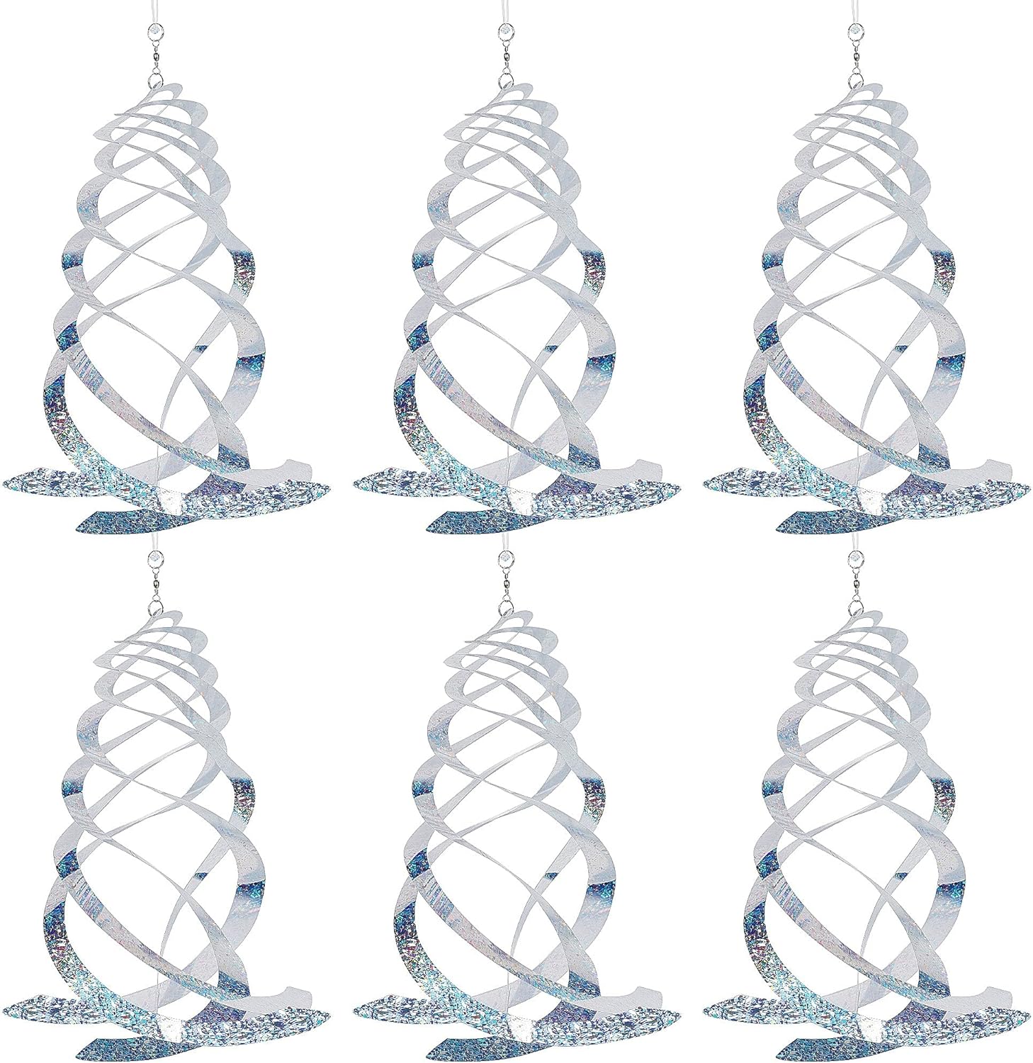 Amazon.com : Hausse 6 Pack Bird Repellent Spiral Reflectors Silver ...