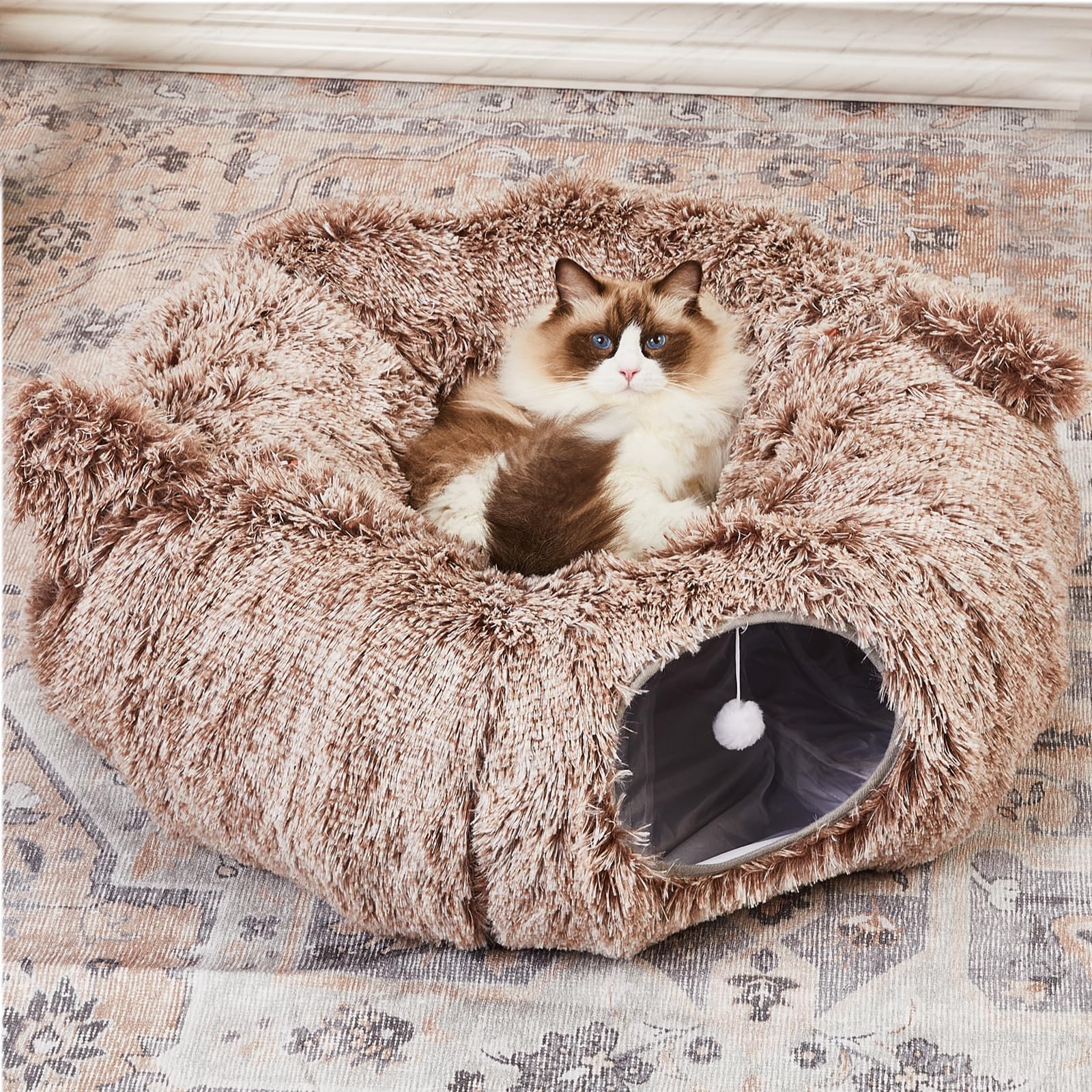 Amazon.com: Cat Tunnel Bed for Indoor Cats, ZSTea Large Cat Cave ...