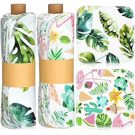 Amazon.com: 48 Pcs Paperless Towels Roll Washable Cotton Cloth ...