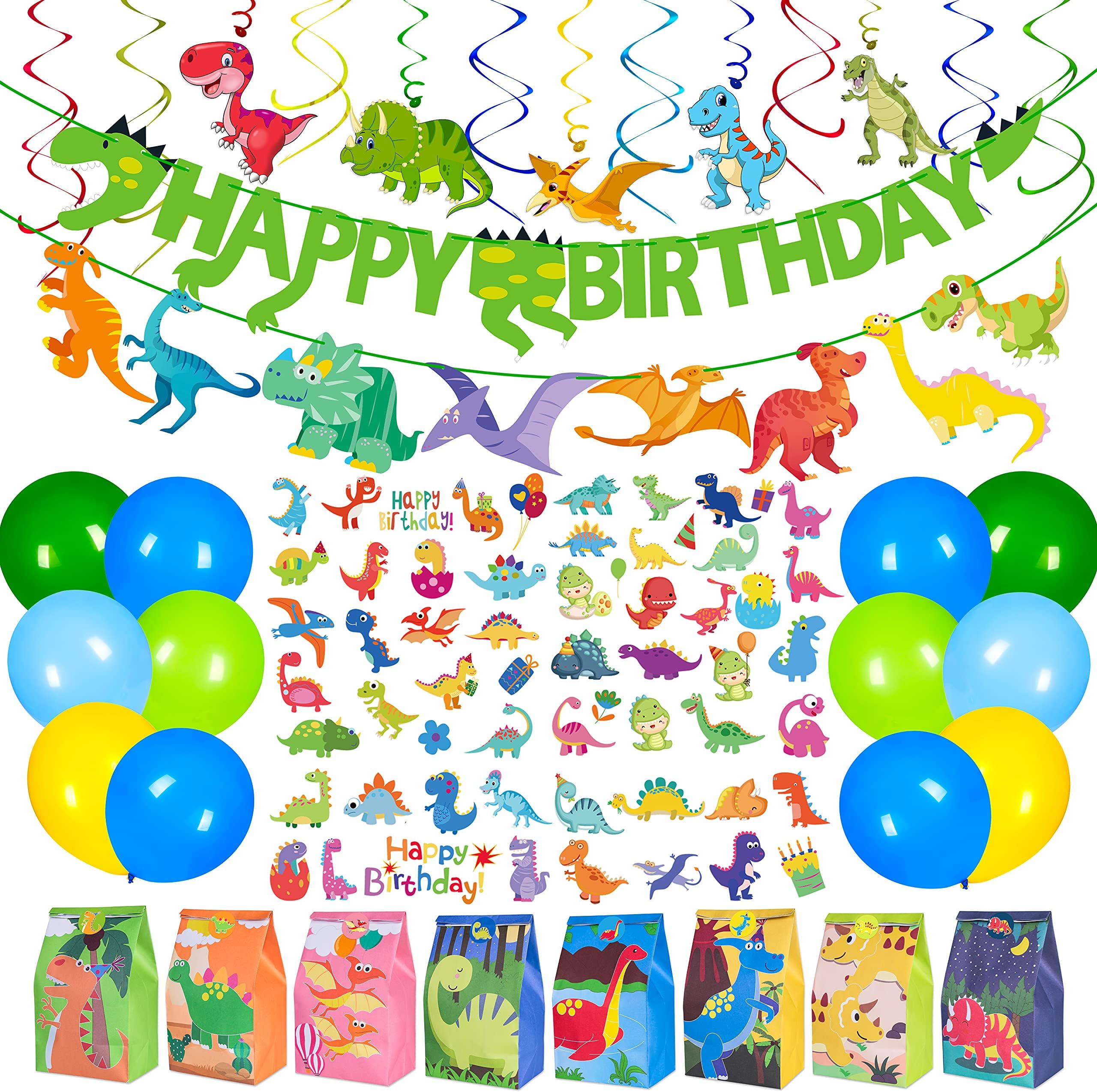 Amazon.com: 127PCS Dinosaur Birthday Party Supplies Set for Boys Kids ...