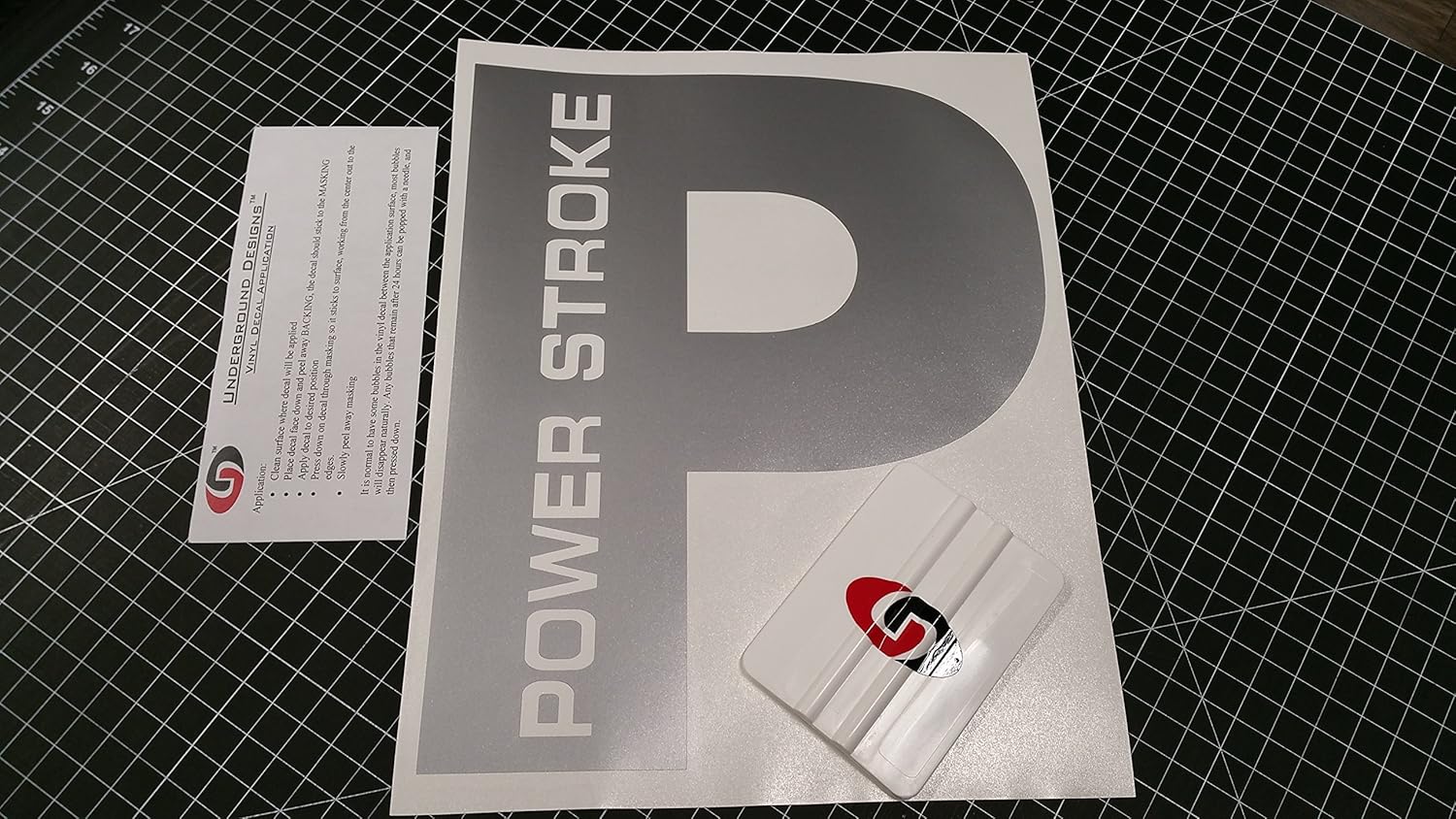 Amazon.com: Power Stroke 9"x11.5" Rear Window Decal Kit Metallic Silver ...