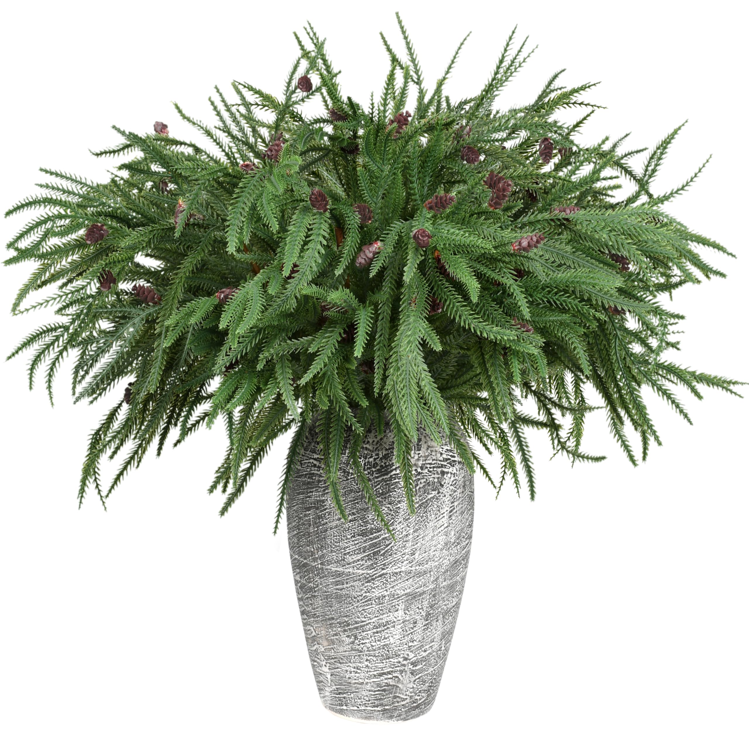 Amazon.com: Palonu 12 PCS 28 Inches Christmas Norfolk Pine Branches ...