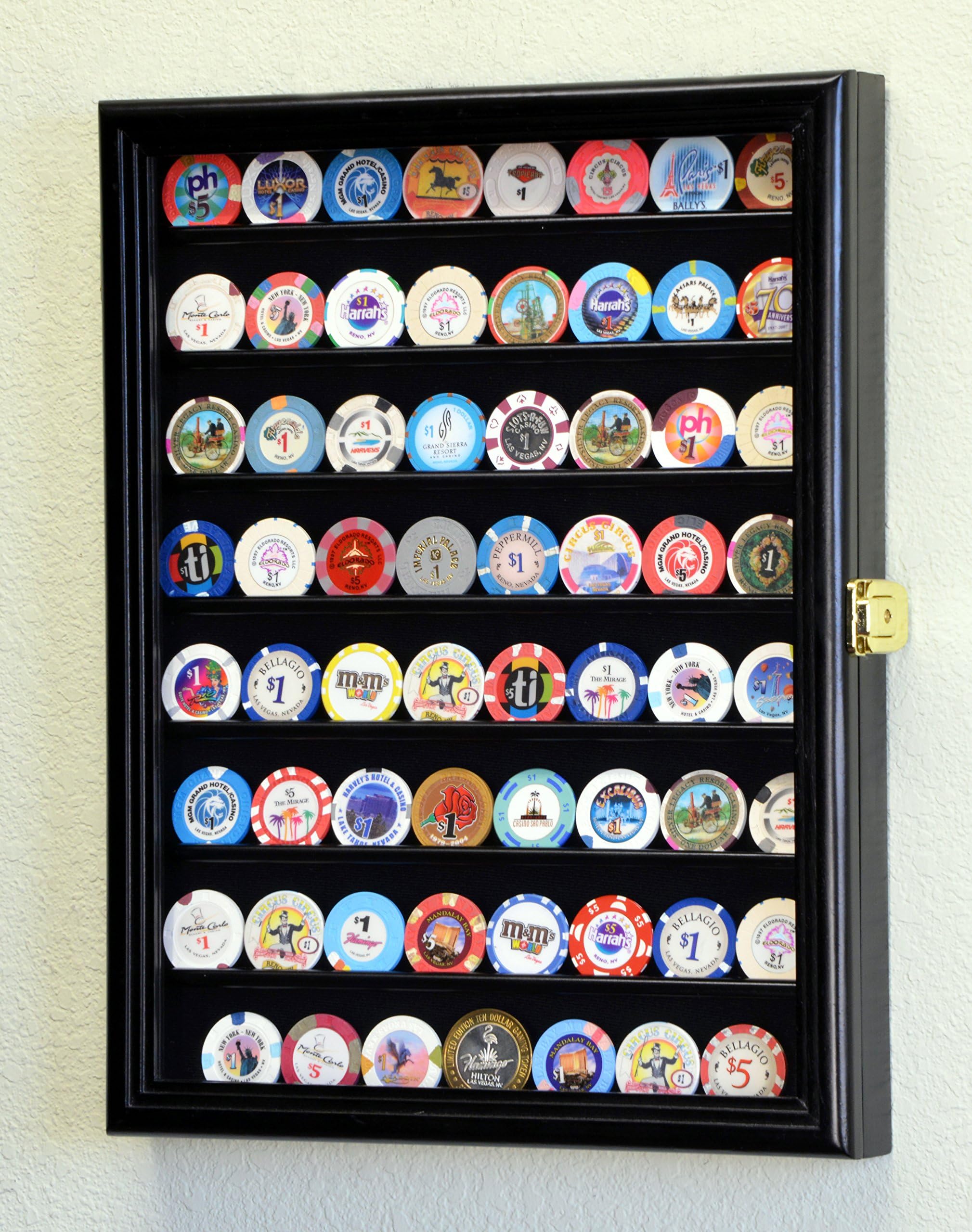 Amazon.com: 117 L Casino Chip Coin Display Case Cabinet Chips Holder ...
