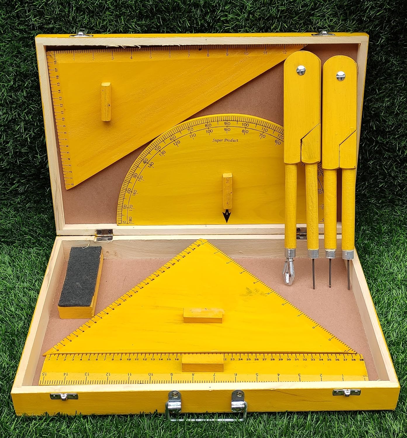 SUPER Wooden Geometry Box Set for Teachers – 7 Essential Tools with ...