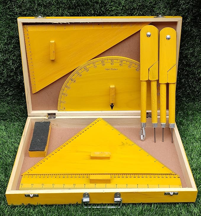 SUPER Wooden Geometry Box Set for Teachers – 7 Essential Tools with ...