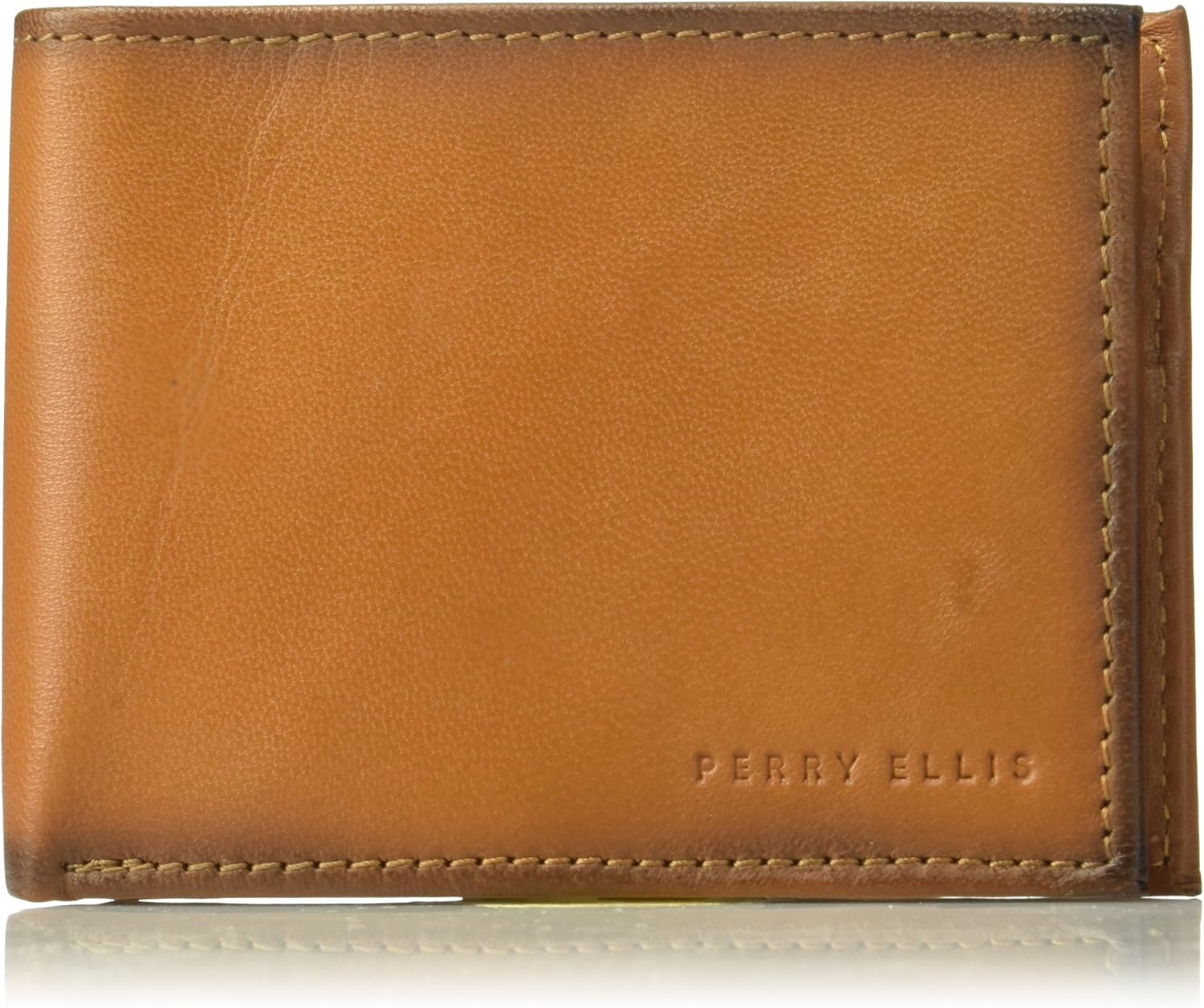 Perry Ellis mens Rfid Burnished Bifold Bi Fold Wallet, Tan, 1SZ US at ...