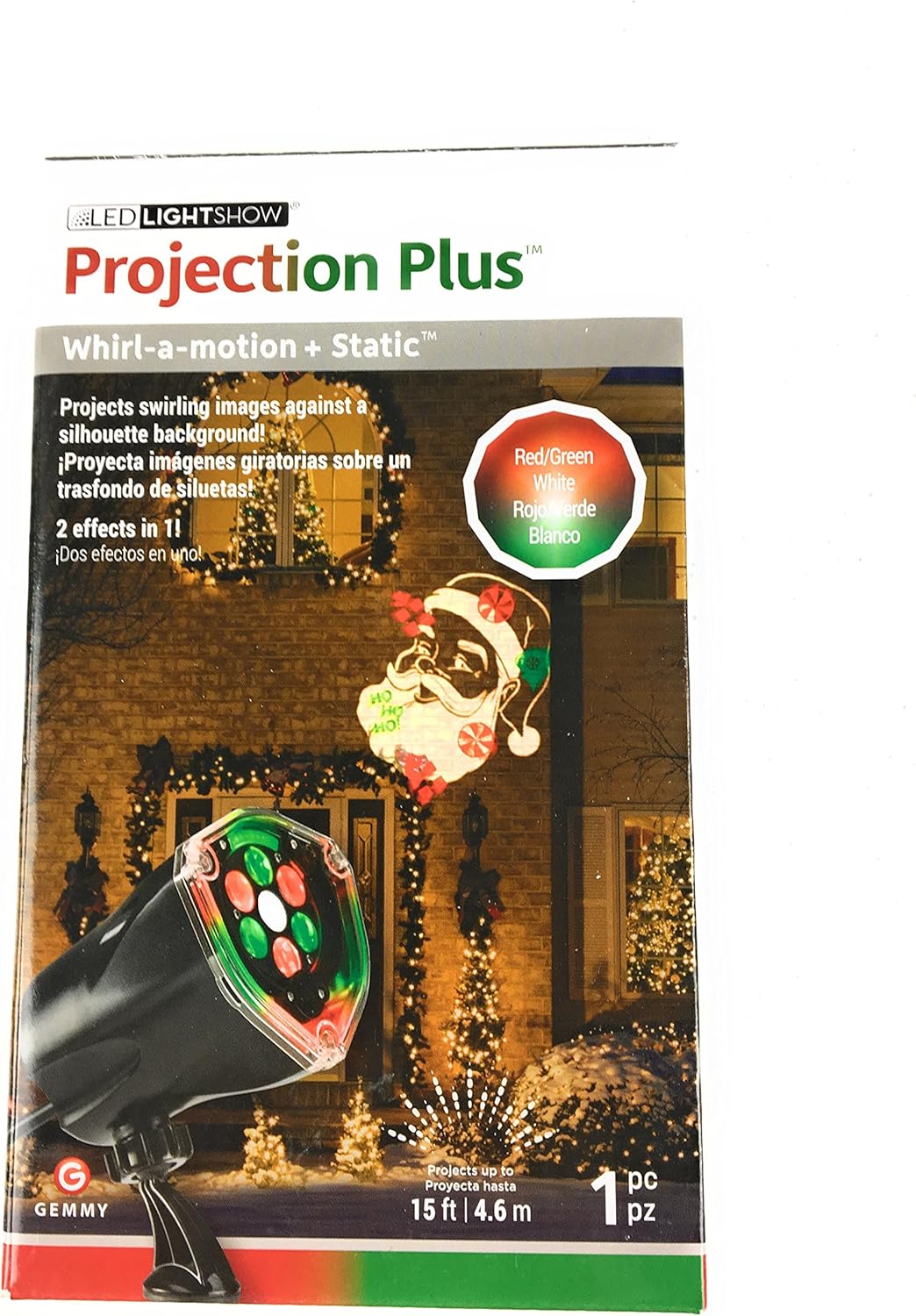 Amazon.com: Gemmy LED Light Show Projection Plus With Santa In Red And ...