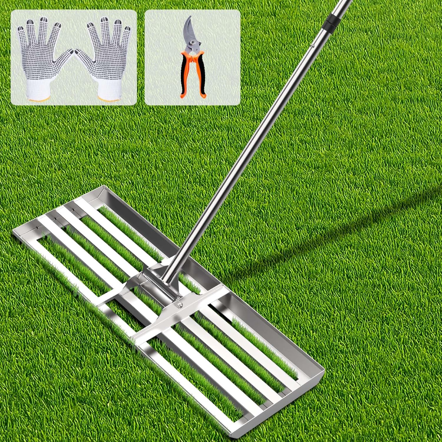 Amazon.com : Lawn Leveling Rake 30"x10", Professional-Grade Stainless ...