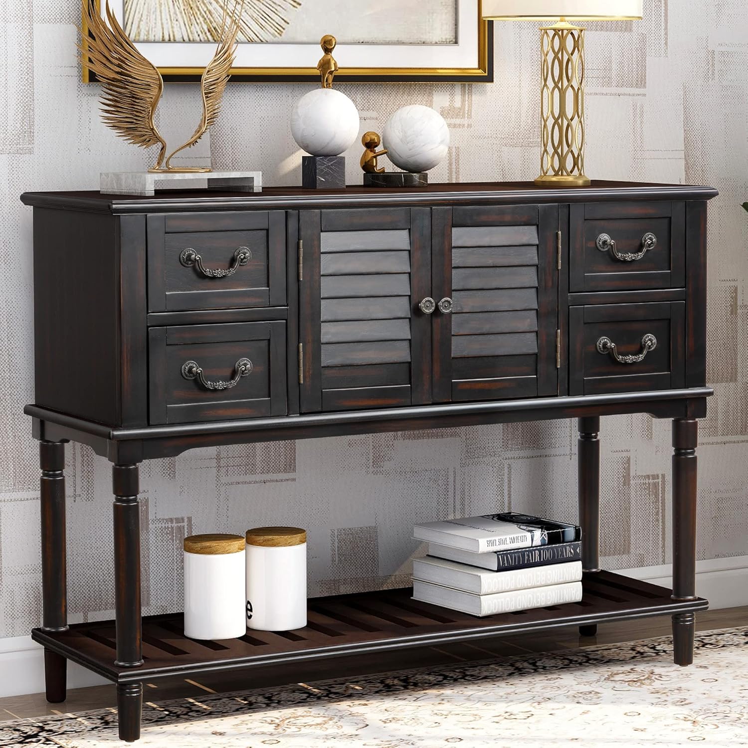 Amazon.com: 45.3” Narrow Console Table with Storage, Console Table ...