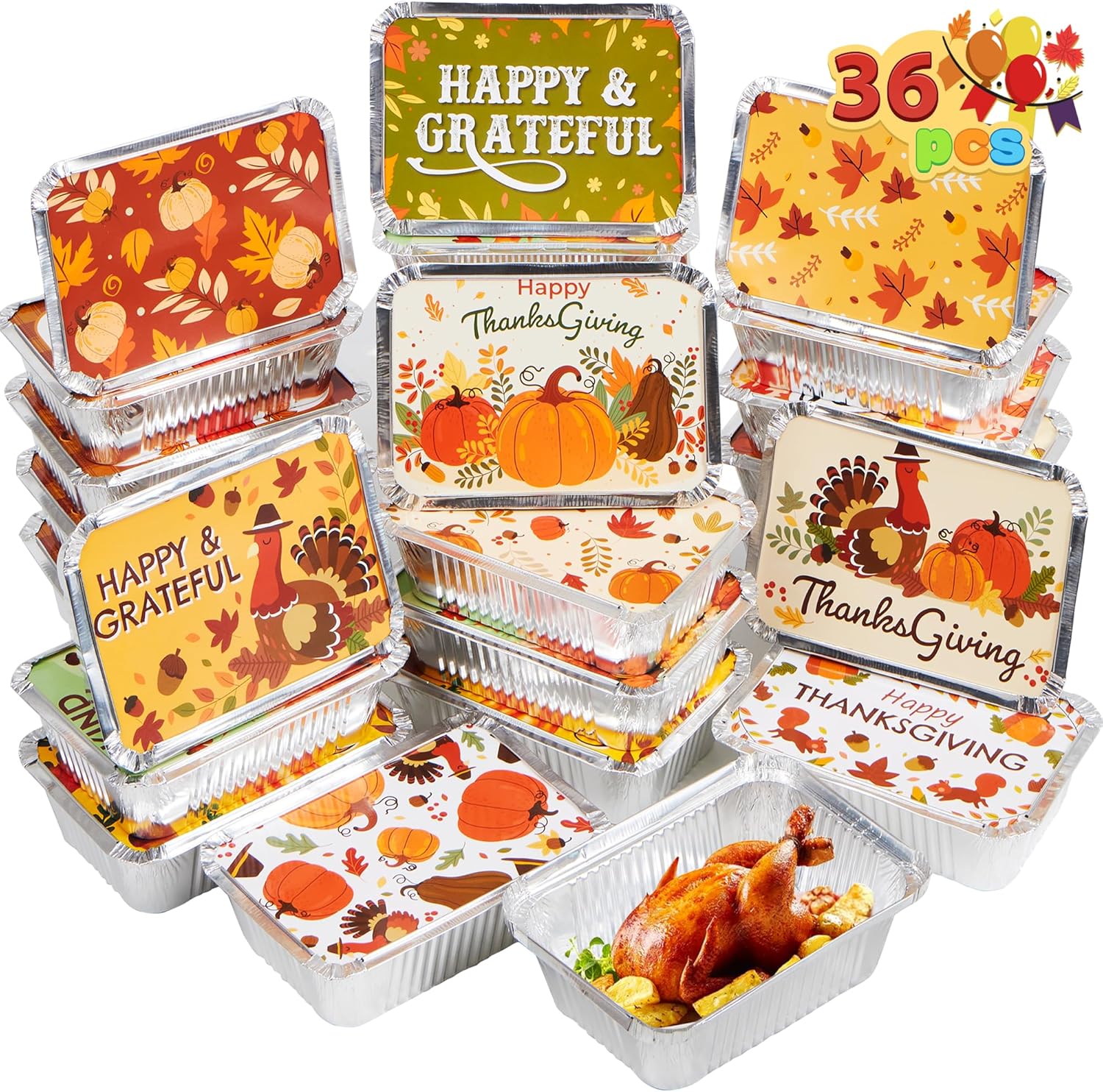 Amazon.com: JOYIN 36Pcs Thanksgiving Leftover Containers with Lids ...