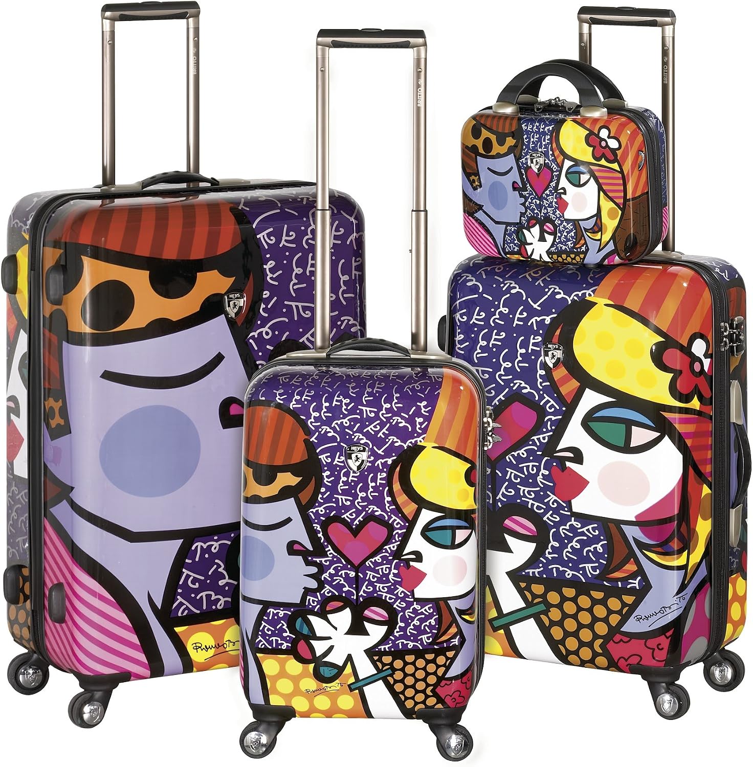 Amazon.com | Heys USA Luggage Britto Couple Hard Side 4 Piece Luggage ...