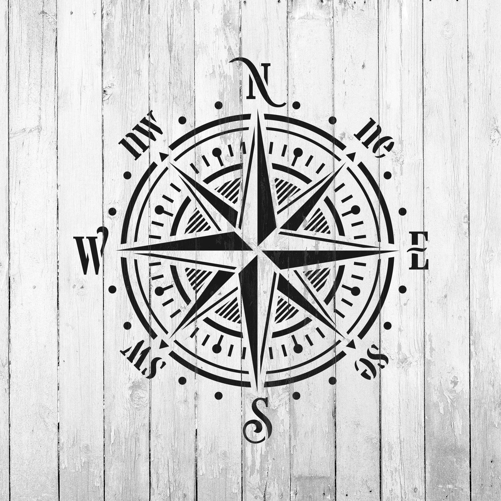 Compass Rose Stencil - Reusable Stencils for Painting - Mylar Stencil ...