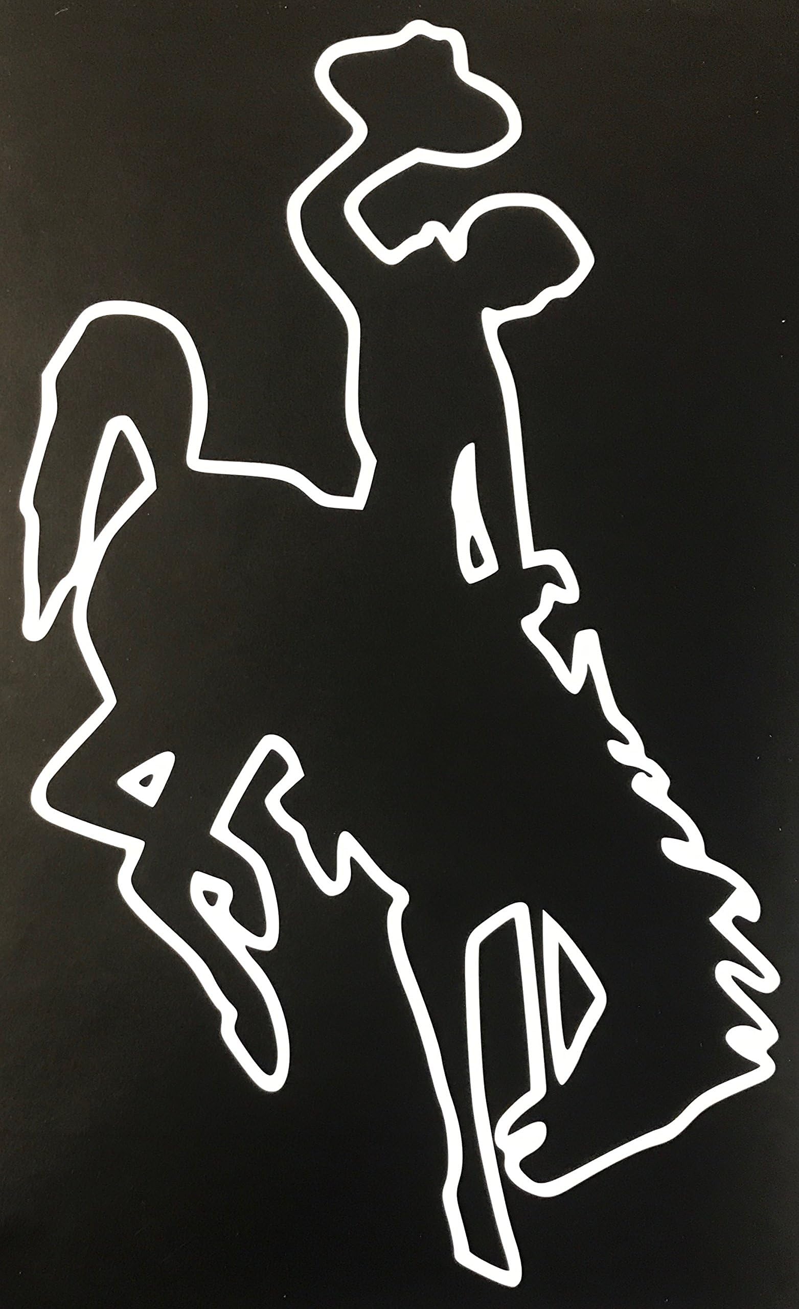 Amazon.com: C60619 (White) Wyoming Cowboy Steamboat Outline 12.5x7.5 ...