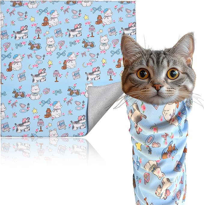 Amazon.com : Cat Grooming Wrap, Cat Restraint for Nail Clipping, Velcro ...