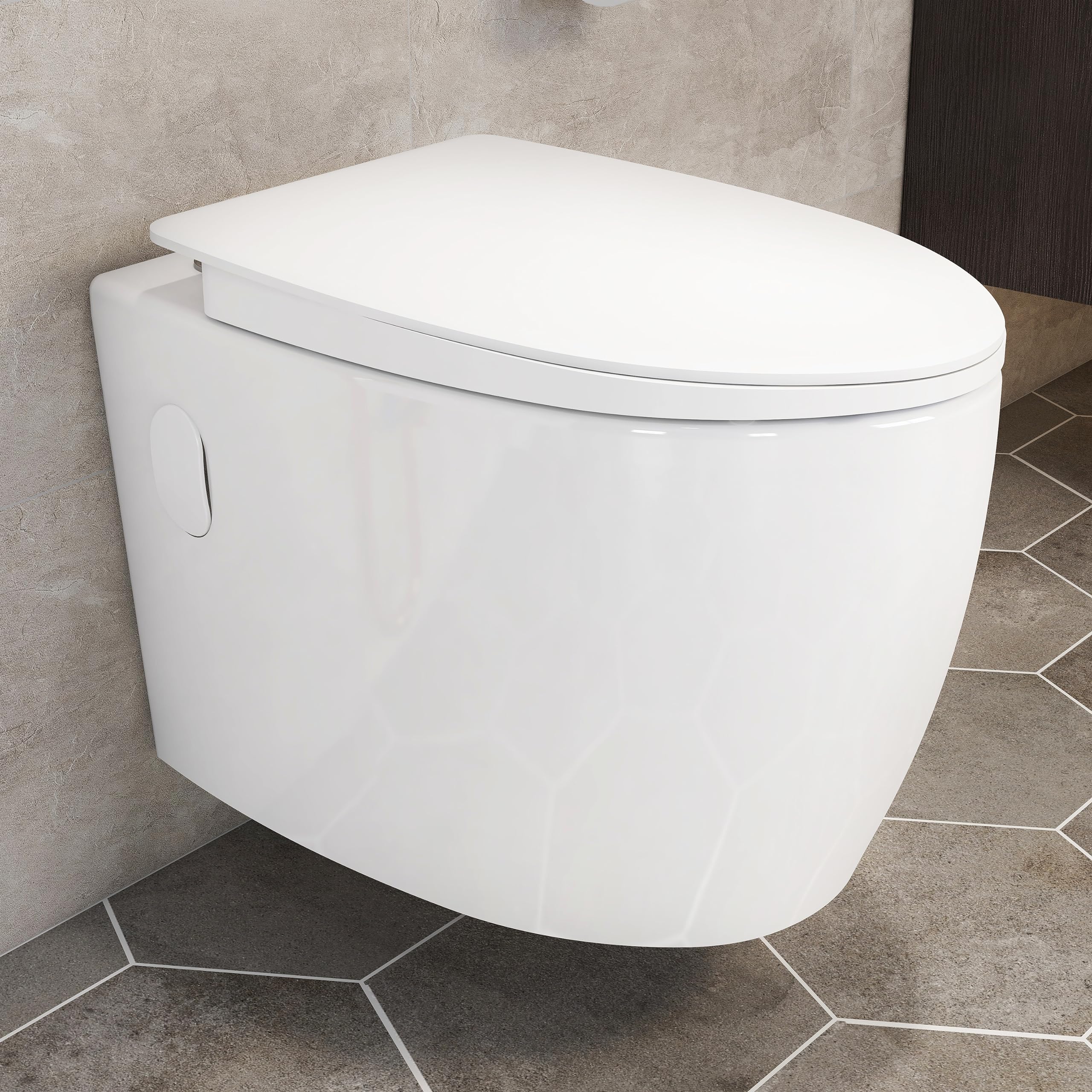 Buy ex Platinium Ceramic Wall Hung Western Toilet/Commode With Soft ...